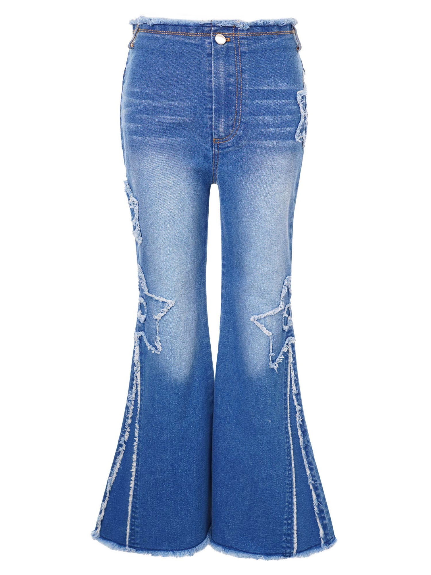 Xnihocha Kids Cowgirl Cute Flare Bootcut Jeans Casual Ripped Bell ...