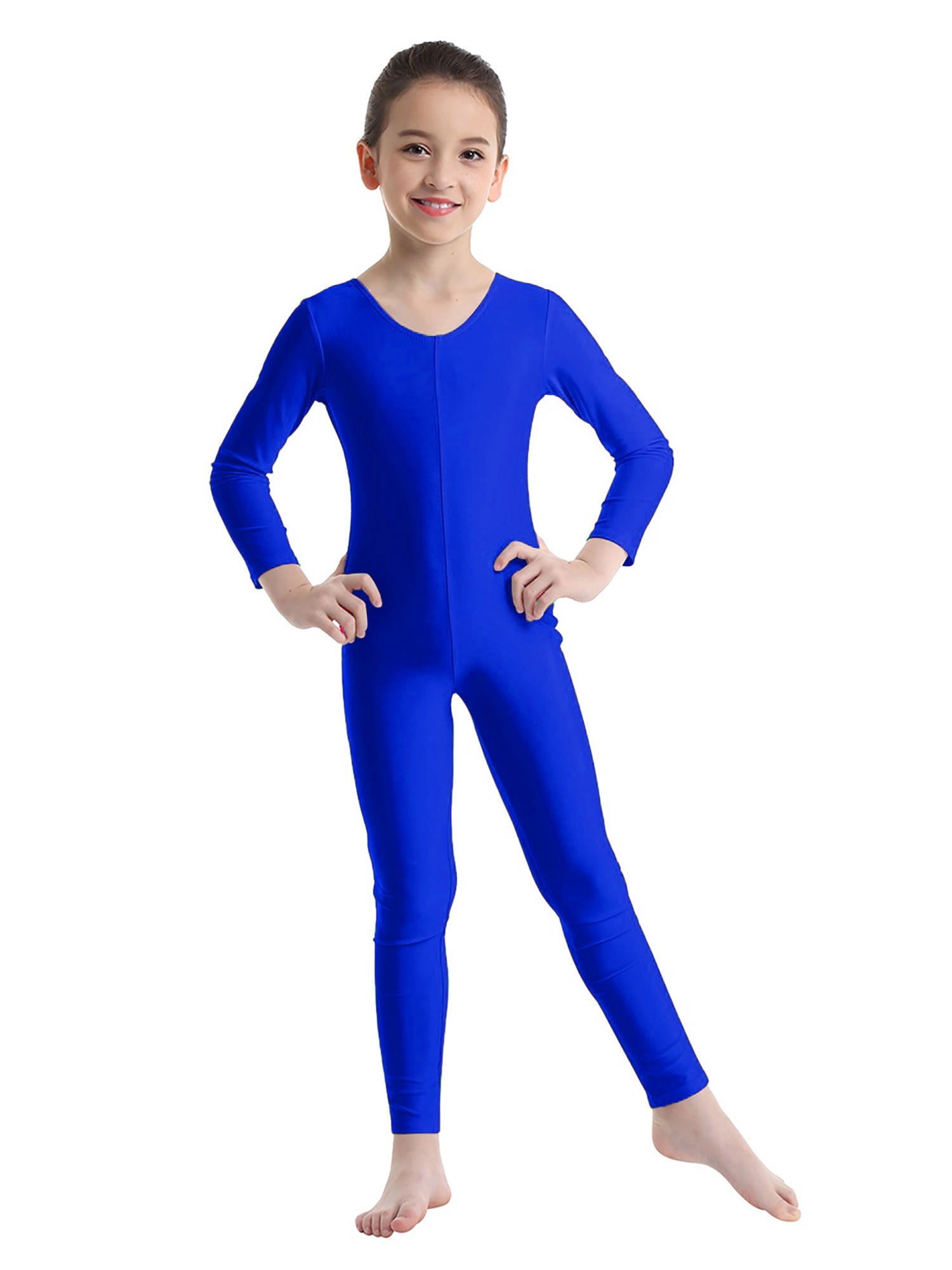 Xnihocha Kids Girls Metallic Teamwear Uniform Full Body Unitard ...