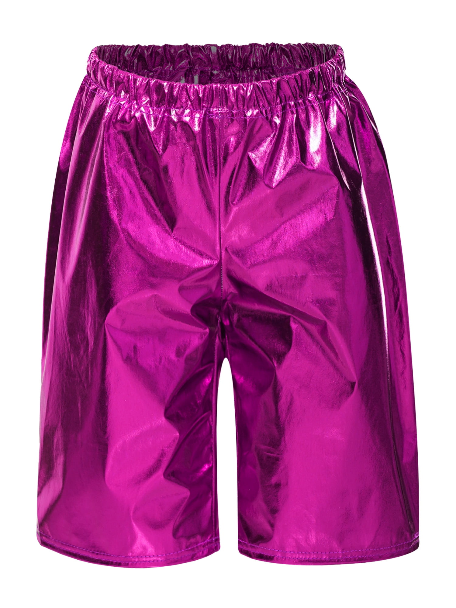 Xnihocha Kids Shiny Metallic Dance Shorts Rave Disco Booty Shorts Girls ...