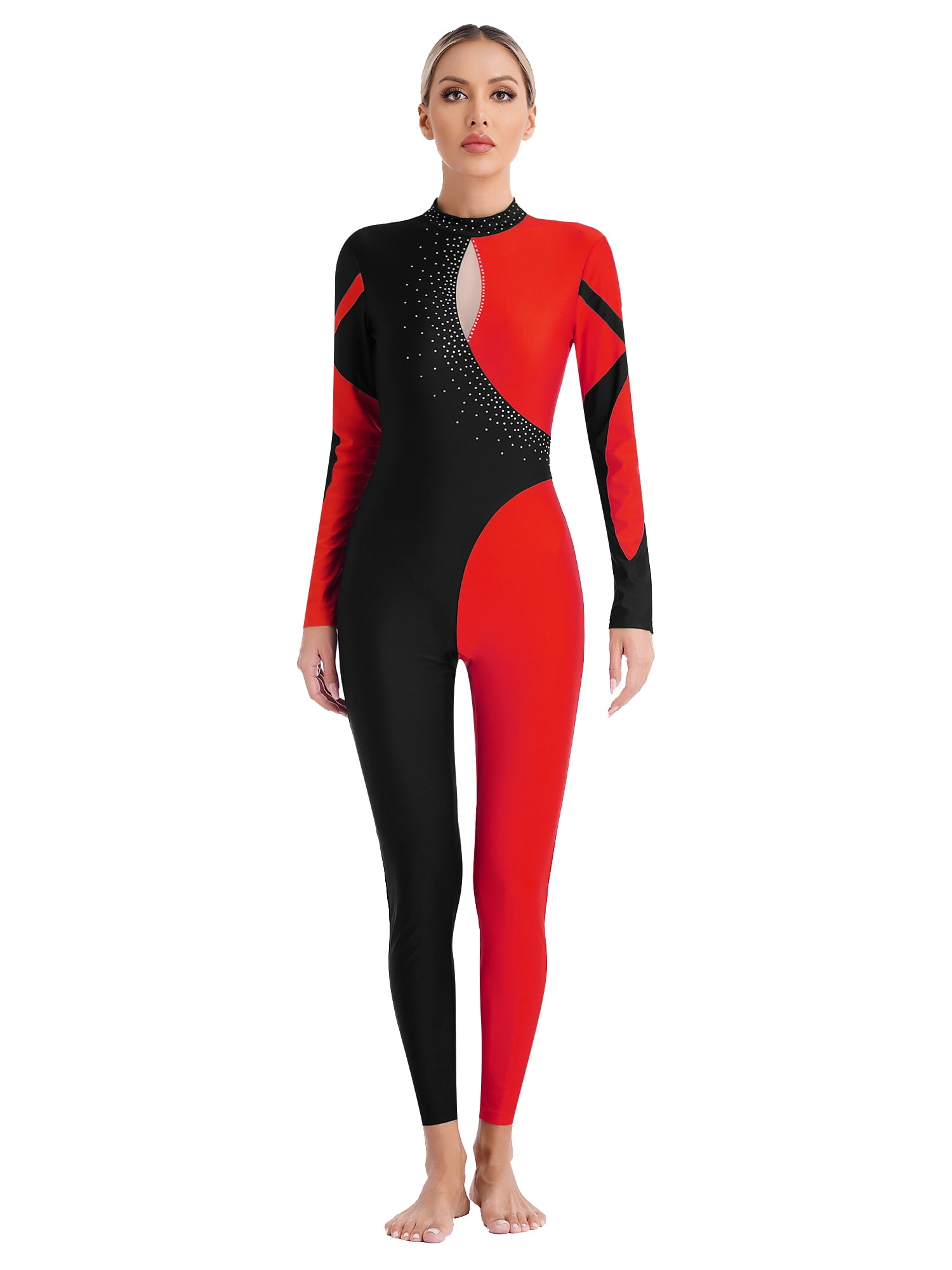 Xnihocha Women Gymnastics Leotard Long Sleeve Full Length Unitard ...