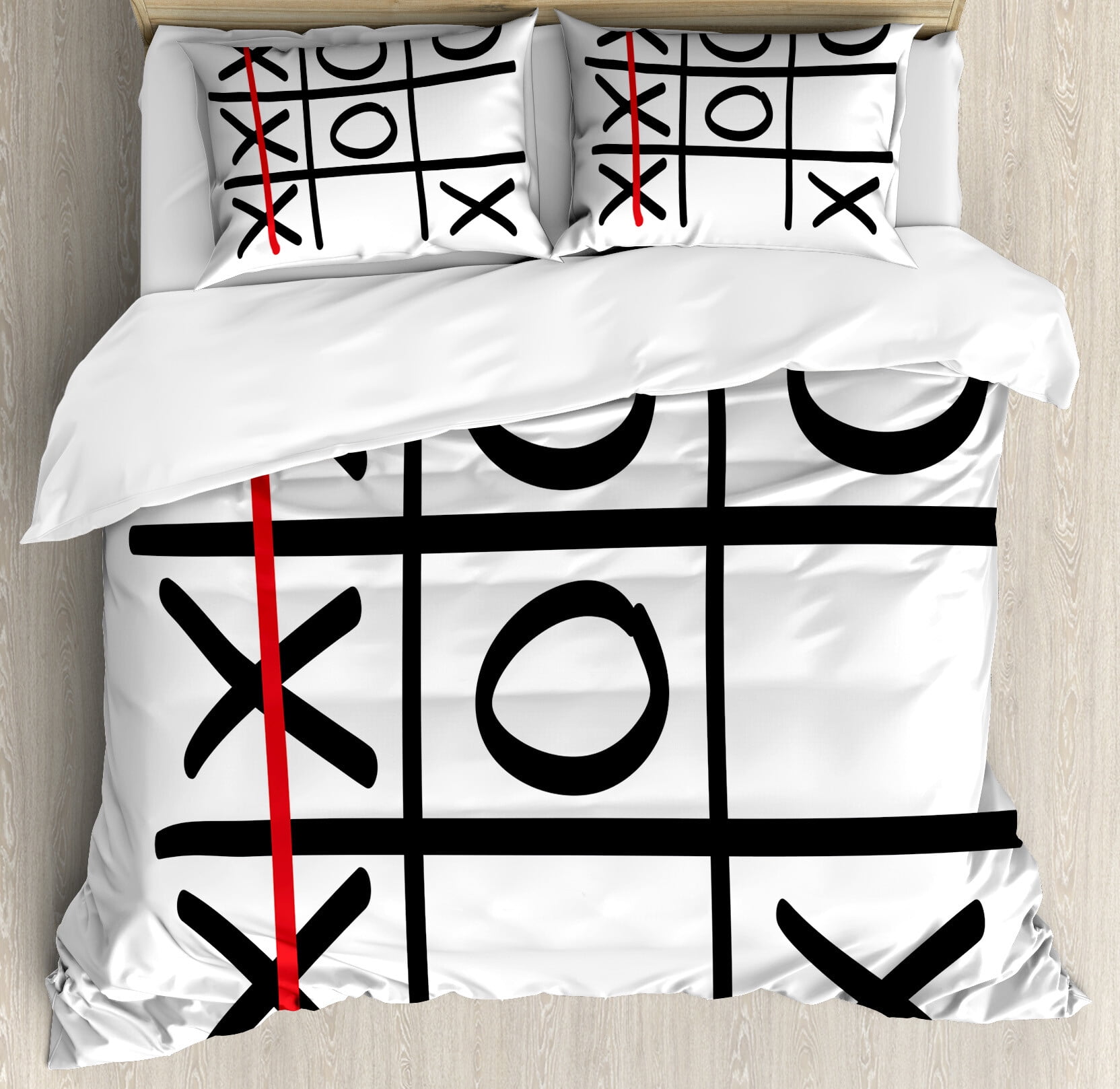 Xo Duvet Cover Set, Popular Activity Game Pattern Hand Drawn Design Win ...