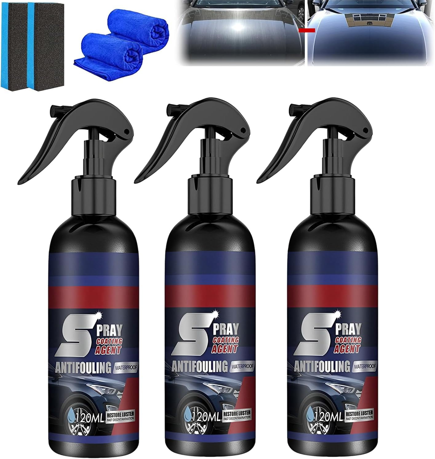 Xocfar 3 in 1 Ceramic Car Coating Spray,Multi-Functional Coating ...