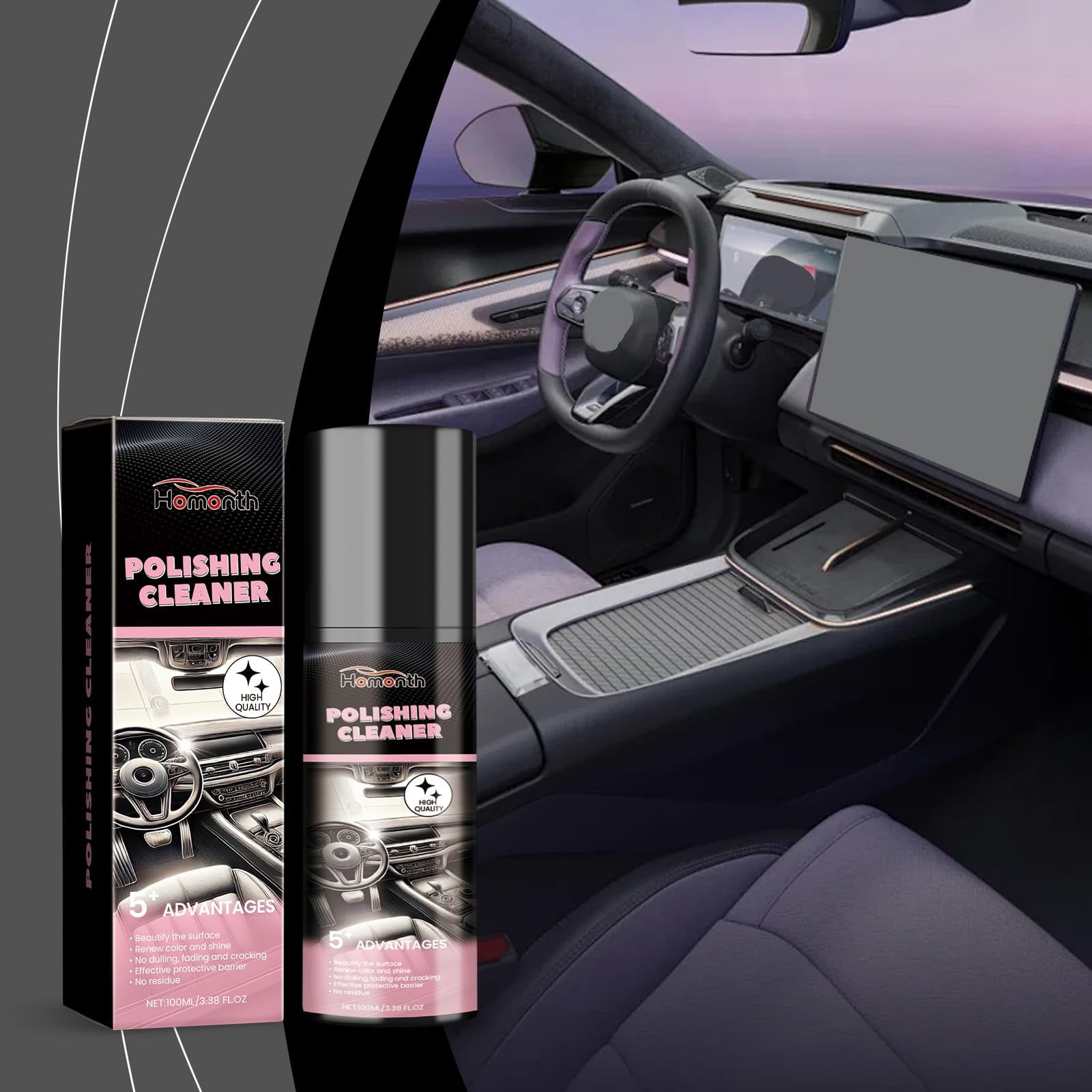 XocfarPolishing Cleaner,Car Interior Cleaner - Car Interior Detail Polishing Cleaner, Interior ...