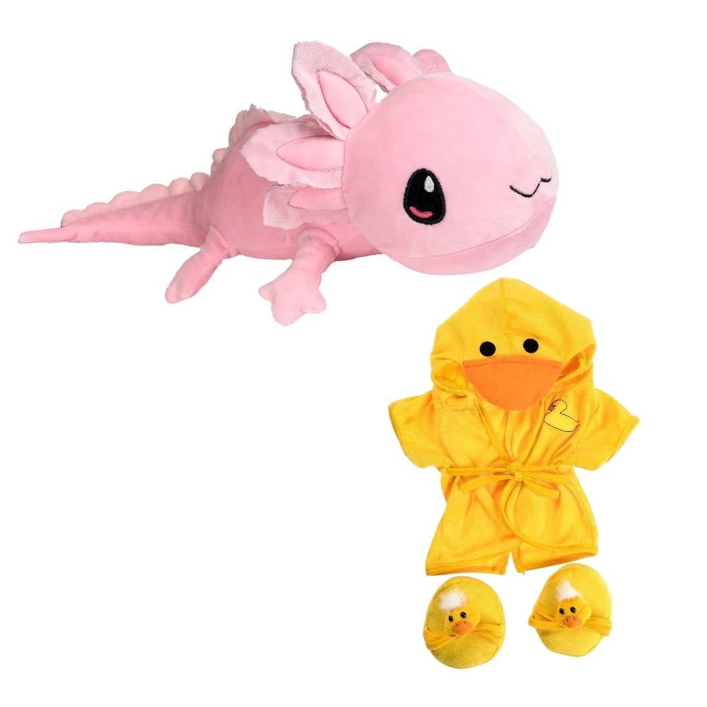 Xochitl the Axolotl 16 Inch Plush Toy with Duck Robe & Slippers Soft ...
