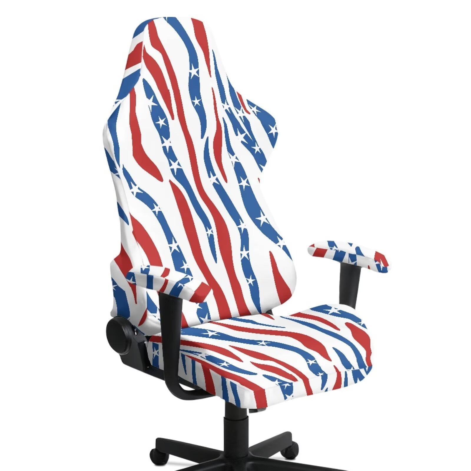 Xoenoiee American Flag Zebra Stripe Print Jacquard Gaming Chair ...