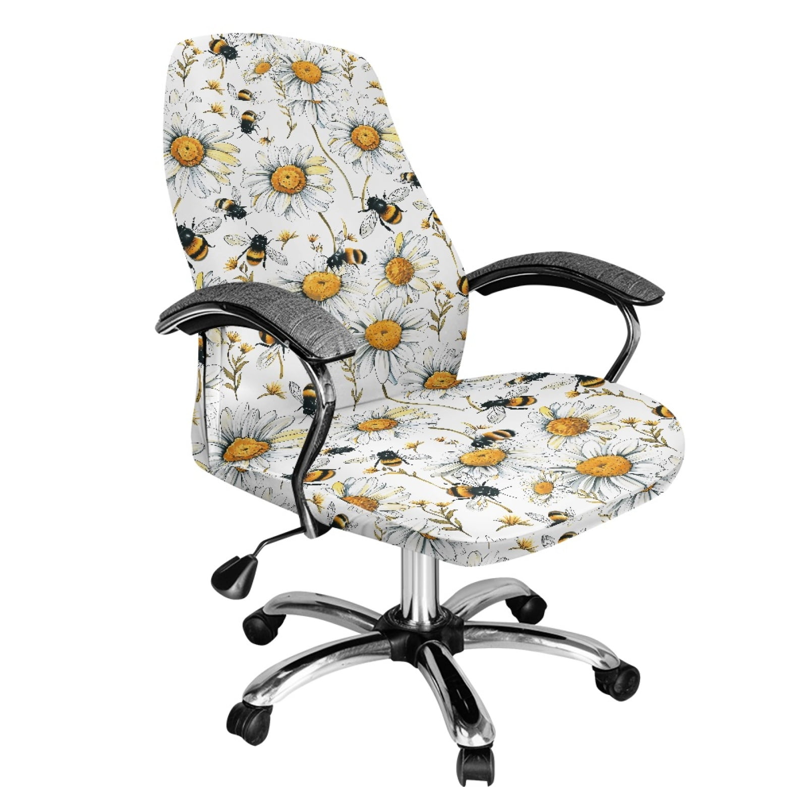Xoenoiee Bee Daisy Print Office Chair Cover Stretchable Universal ...