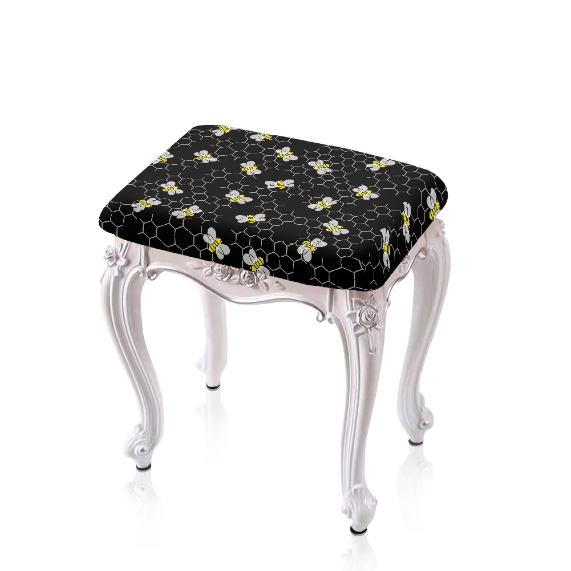 Xoenoiee Bee Honeycomb Print Stool Covers Rectangular Counter Saddle ...