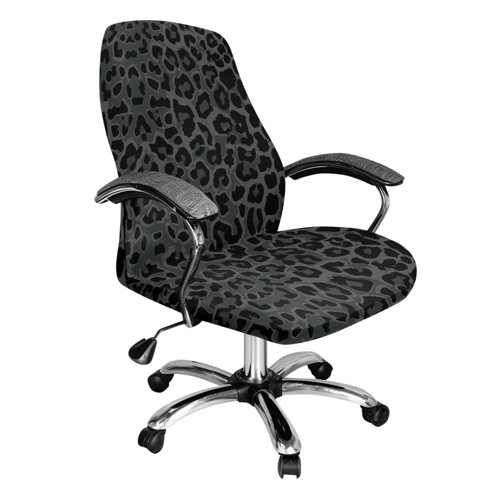 Xoenoiee Black Leopard Print Office Chair Covers, Soft Rotating Chair ...