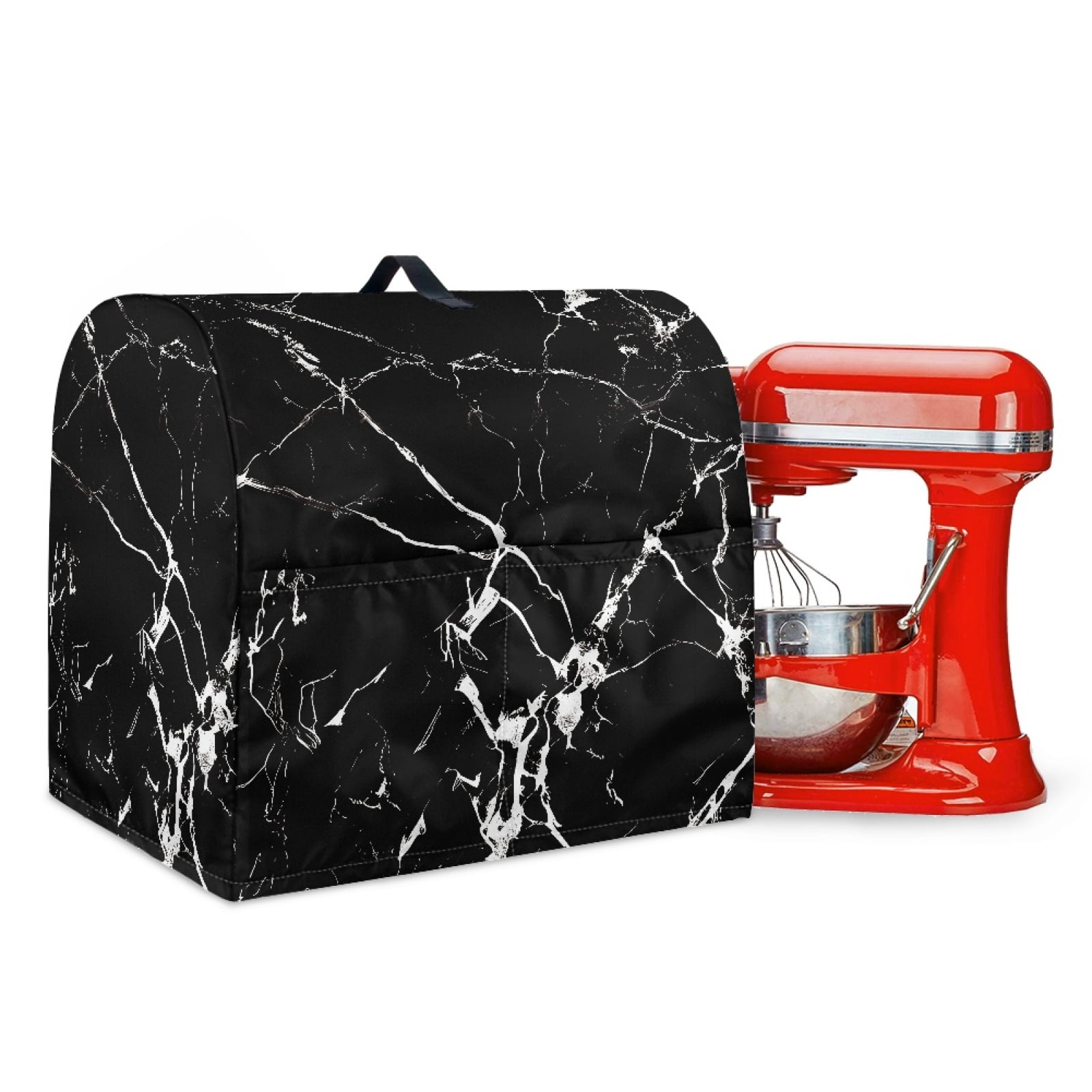 Xoenoiee Black Marble Print Mixer Cover with Handle for Kitchen Aid ...