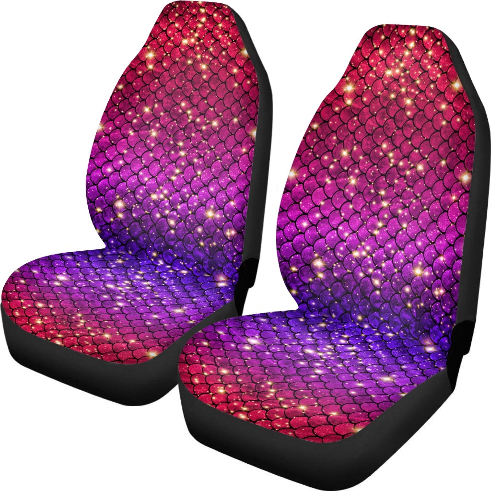 Xoenoiee Bling Mermaid Scale Print Car Seat Covers High Back Bucket ...