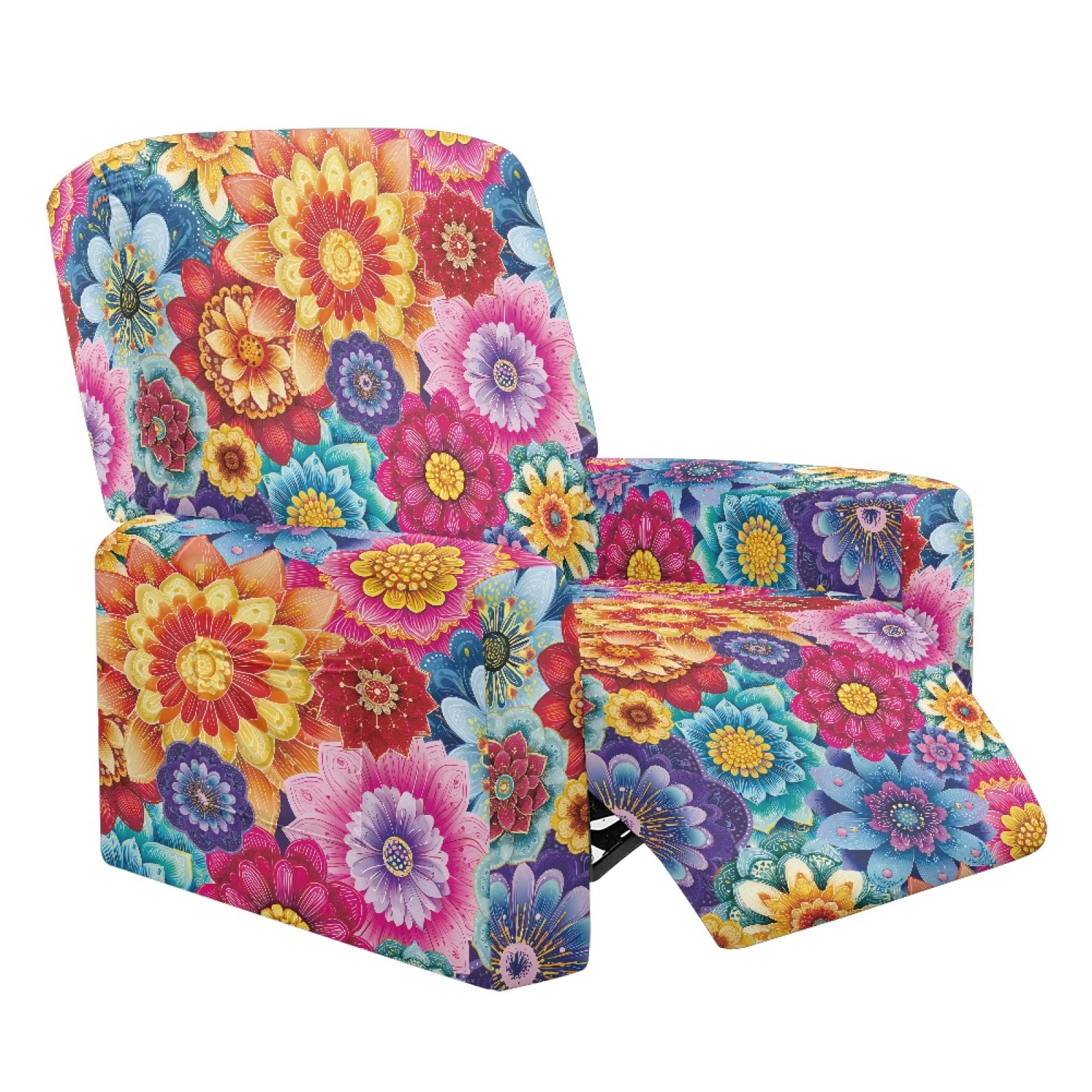 Xoenoiee Boho Mandala Flower Pattern Recliner Chair Covers Heavy Duty ...