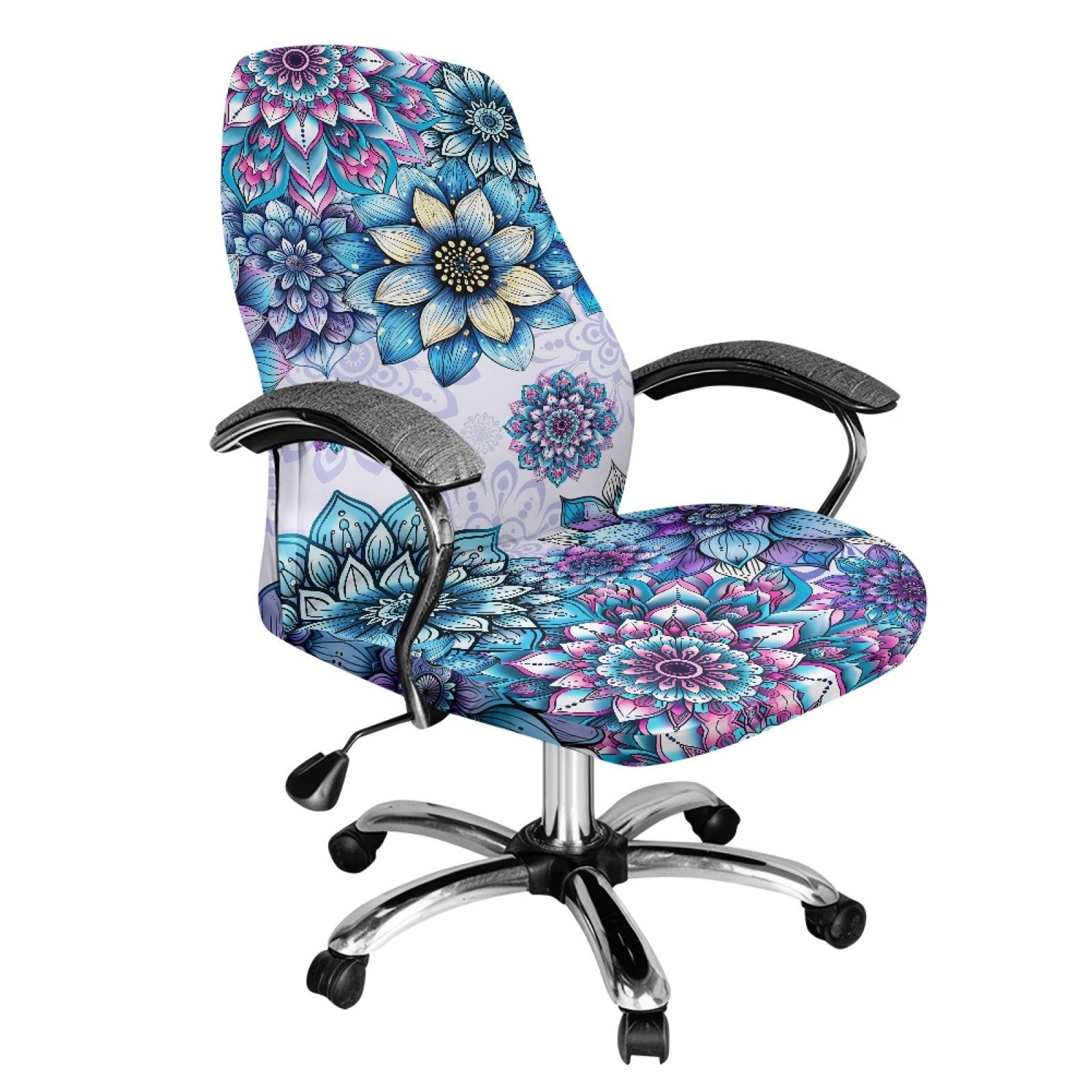 Xoenoiee Boho Mandala Flower Print Office Chair Covers, Stretch ...
