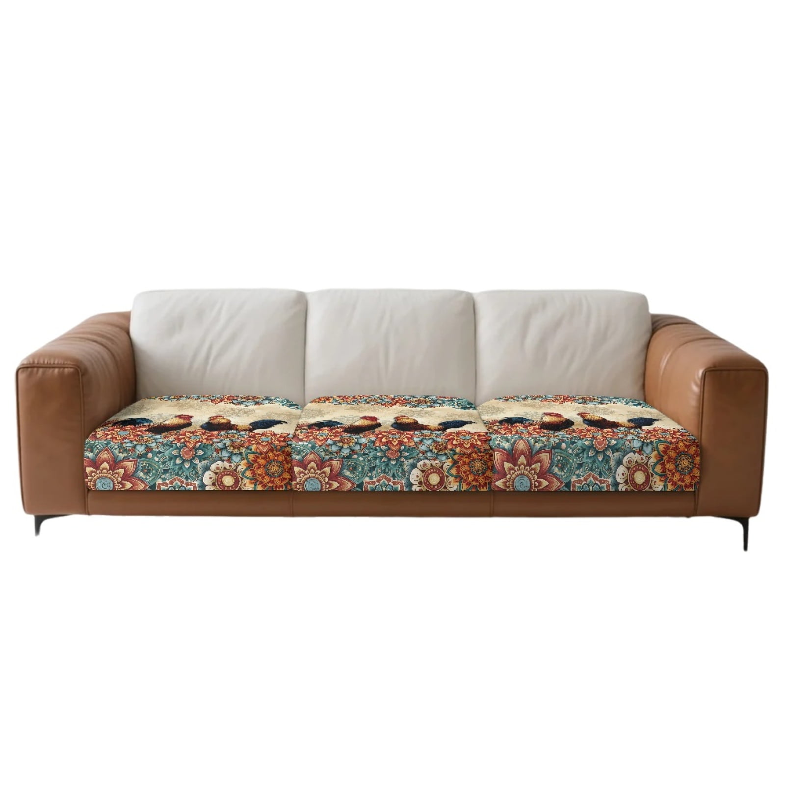 Xoenoiee Boho Mandala Rooster Chicken Pattern Couch Cushion Covers 3 ...