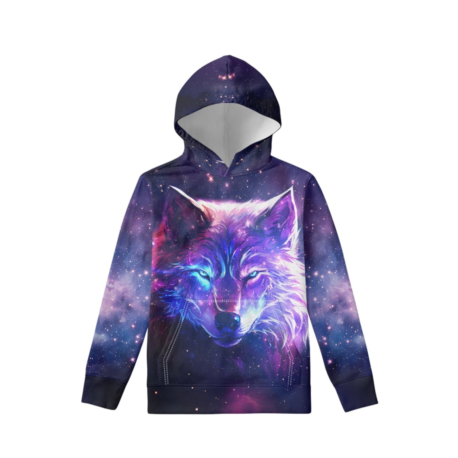 Xoenoiee Boys Hoodies Galaxy Wolf Print Hooded Sweatshirt Long Sleeve ...