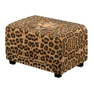 PU Leather Pouf Cover Hassock Storage Ottoman Cushion Foot Rest Cover ...