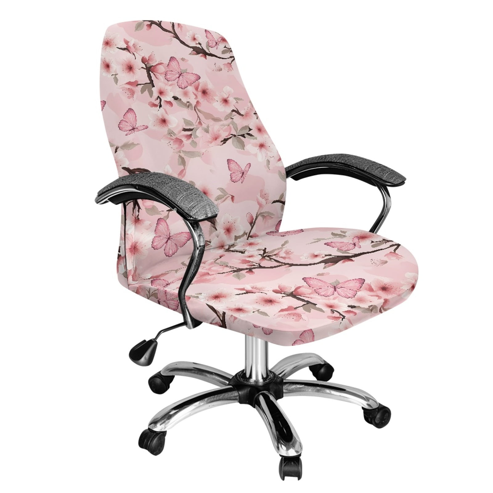 Xoenoiee Butterfly Cherry Blossom Print Computer Office Chair Cover ...
