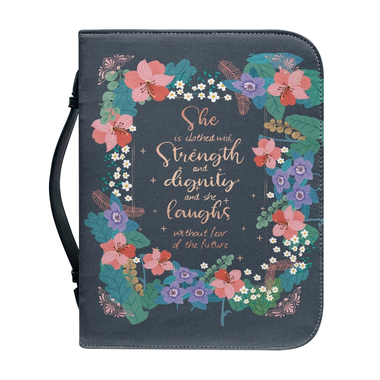 Xoenoiee Butterfly Floral Bible Cover for Men Women, She Is Clothed in ...