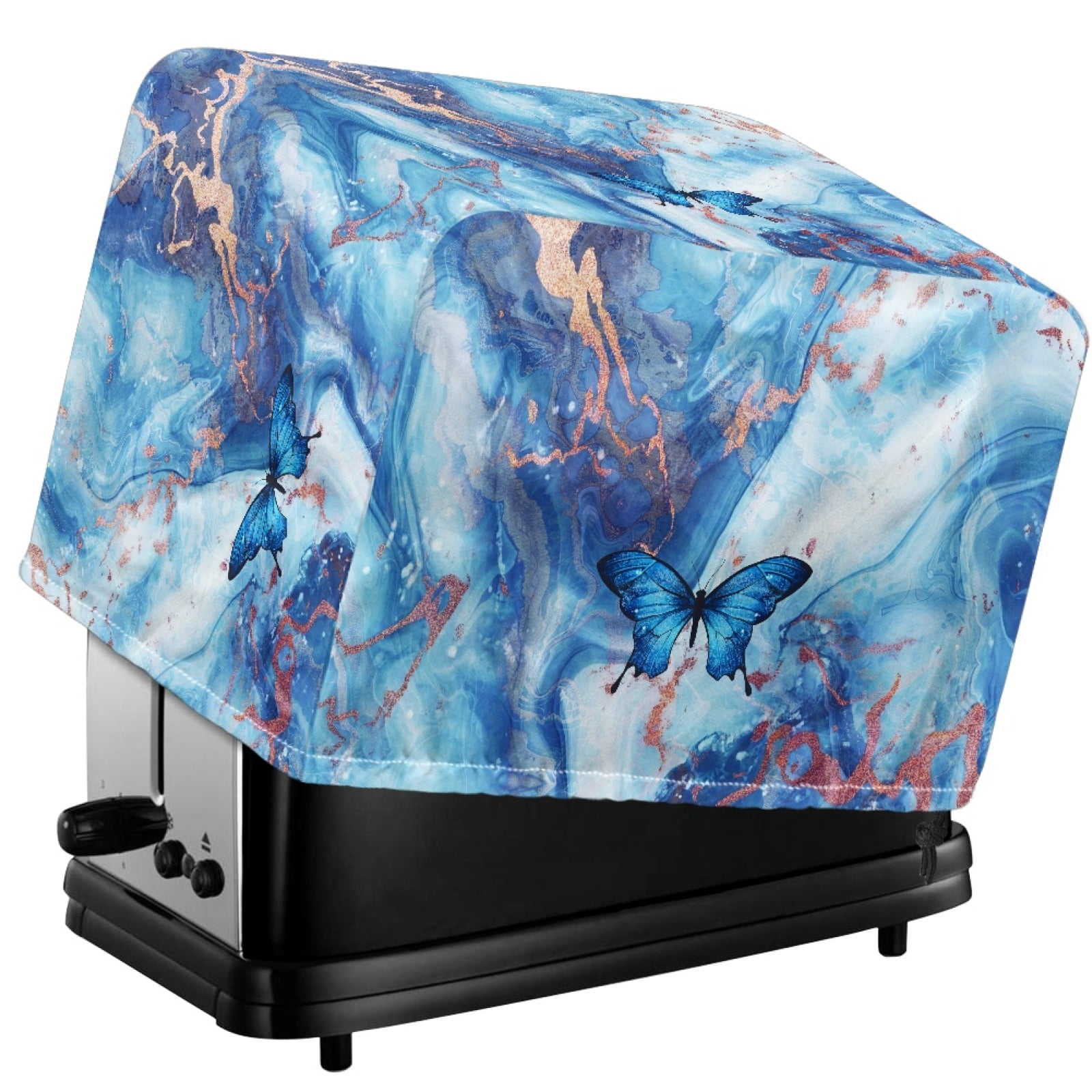 Xoenoiee Butterfly Marble Print 4 Slice Toaster Covers Dust Protection ...