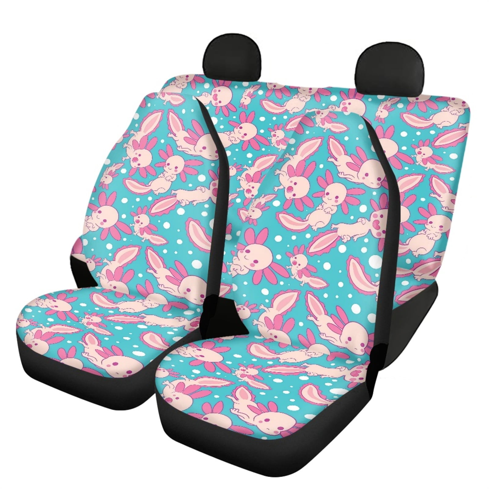 Xoenoiee Car Seat Covers 4 Pcs Full Set, Cute Axolotl Pattern Auto ...