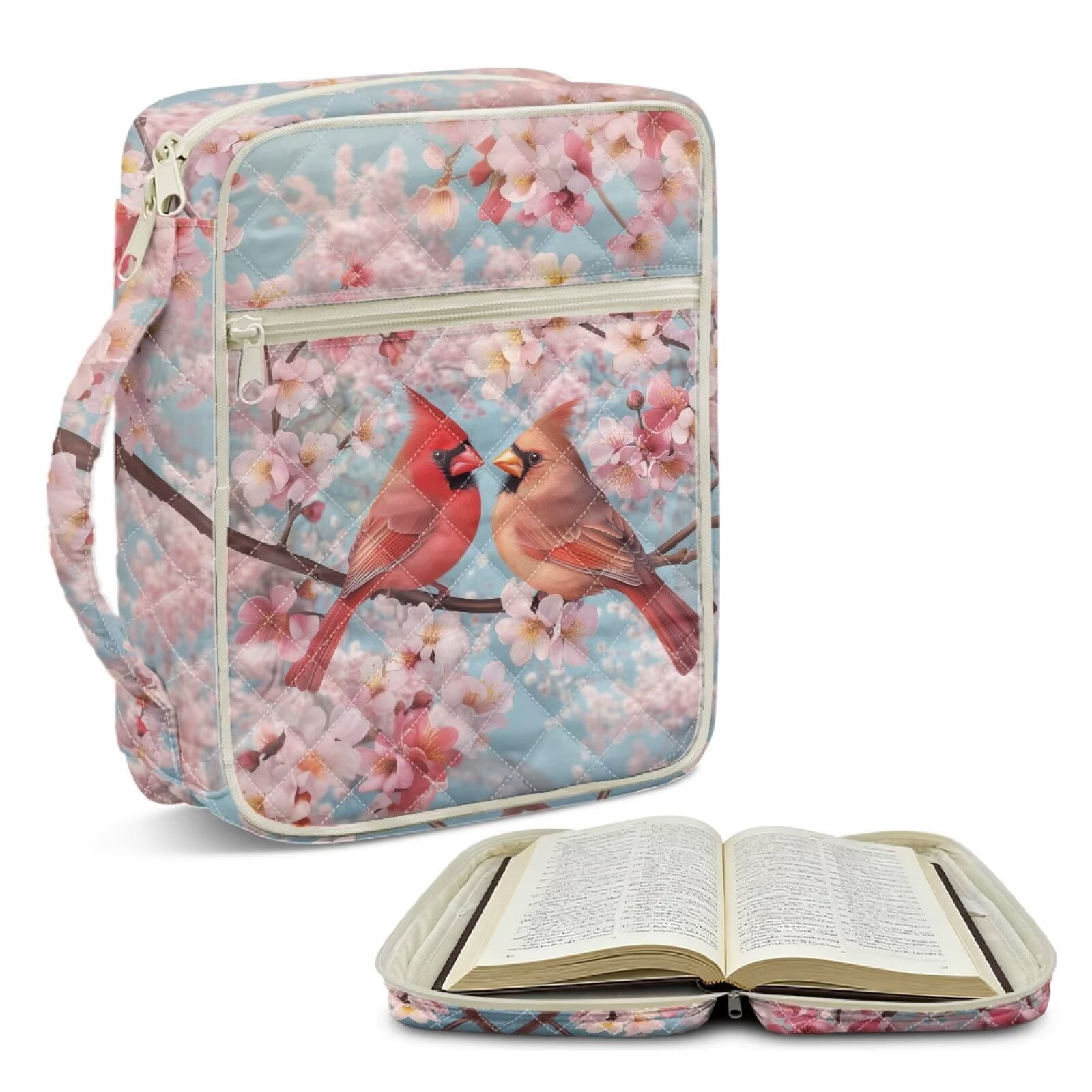 Xoenoiee Cardinal Cherry Blossom Print Bible Cover Case for Women Men ...