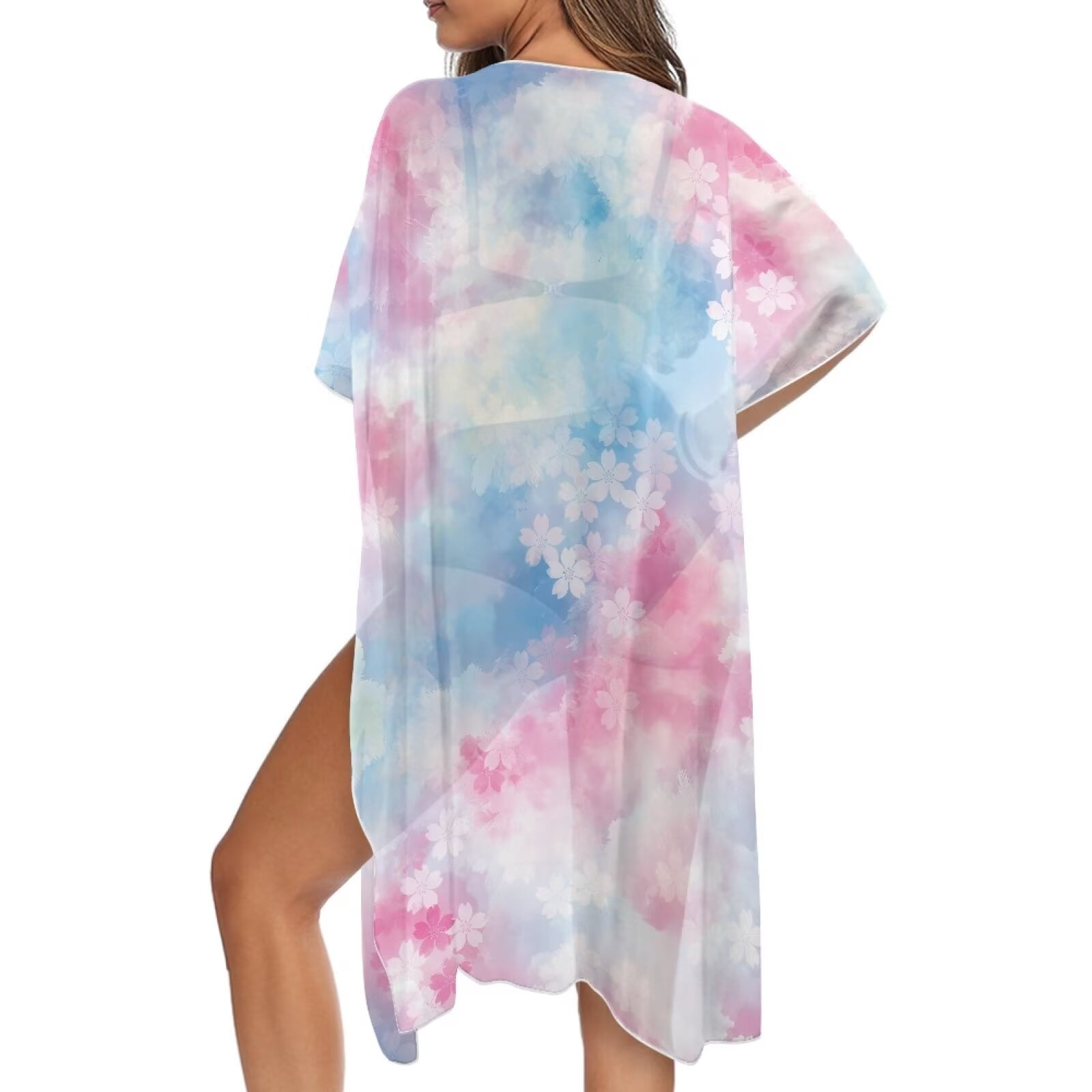Xoenoiee Cherry Blossom Pattern Women's Bohemian Kimono Cardigan Summer ...
