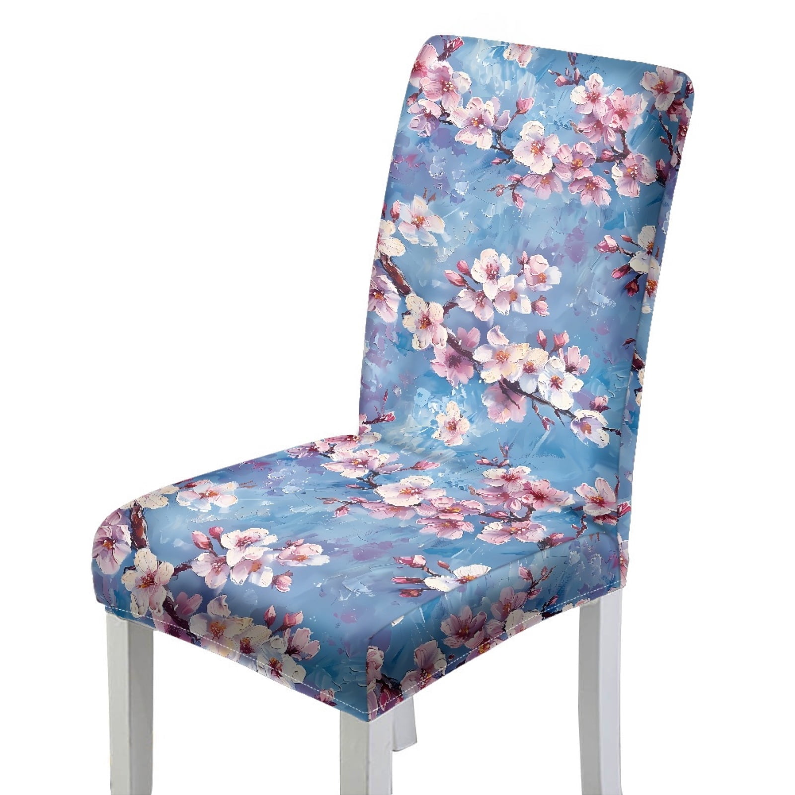 Xoenoiee Cherry Blossom Print Dining Chair Covers Stretch Parson Chair ...