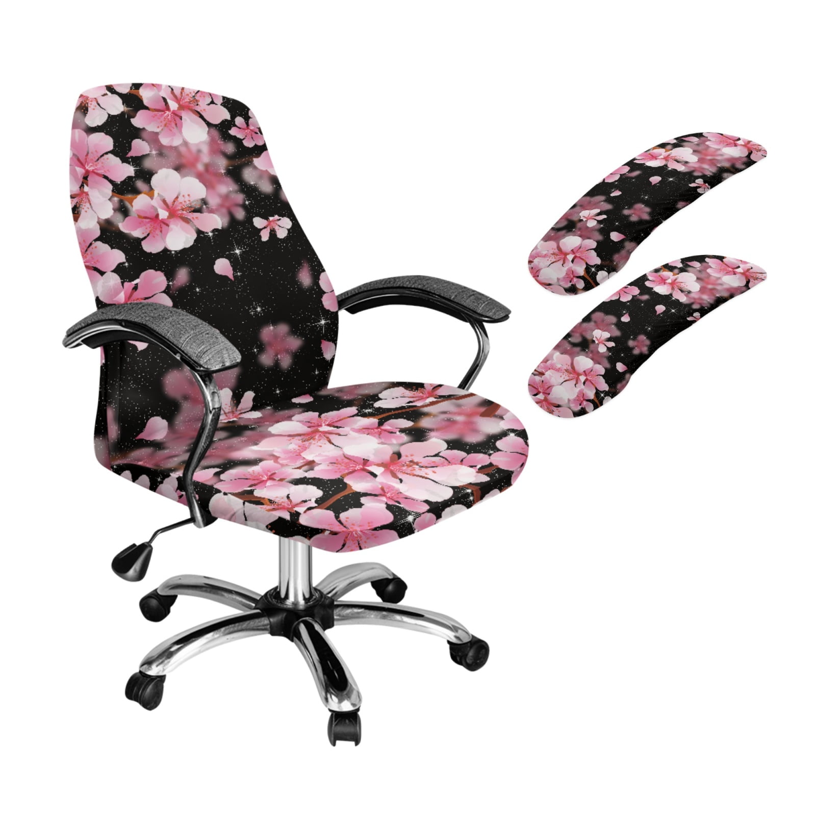 Xoenoiee Cherry Blossom Print Office Chair Covers with Armrest Covers ...