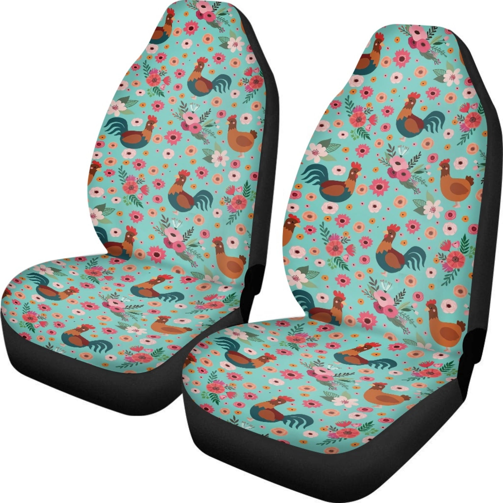 Xoenoiee Chicken Flower Car Seat Covers, Automotive Seat Cushion Cover ...
