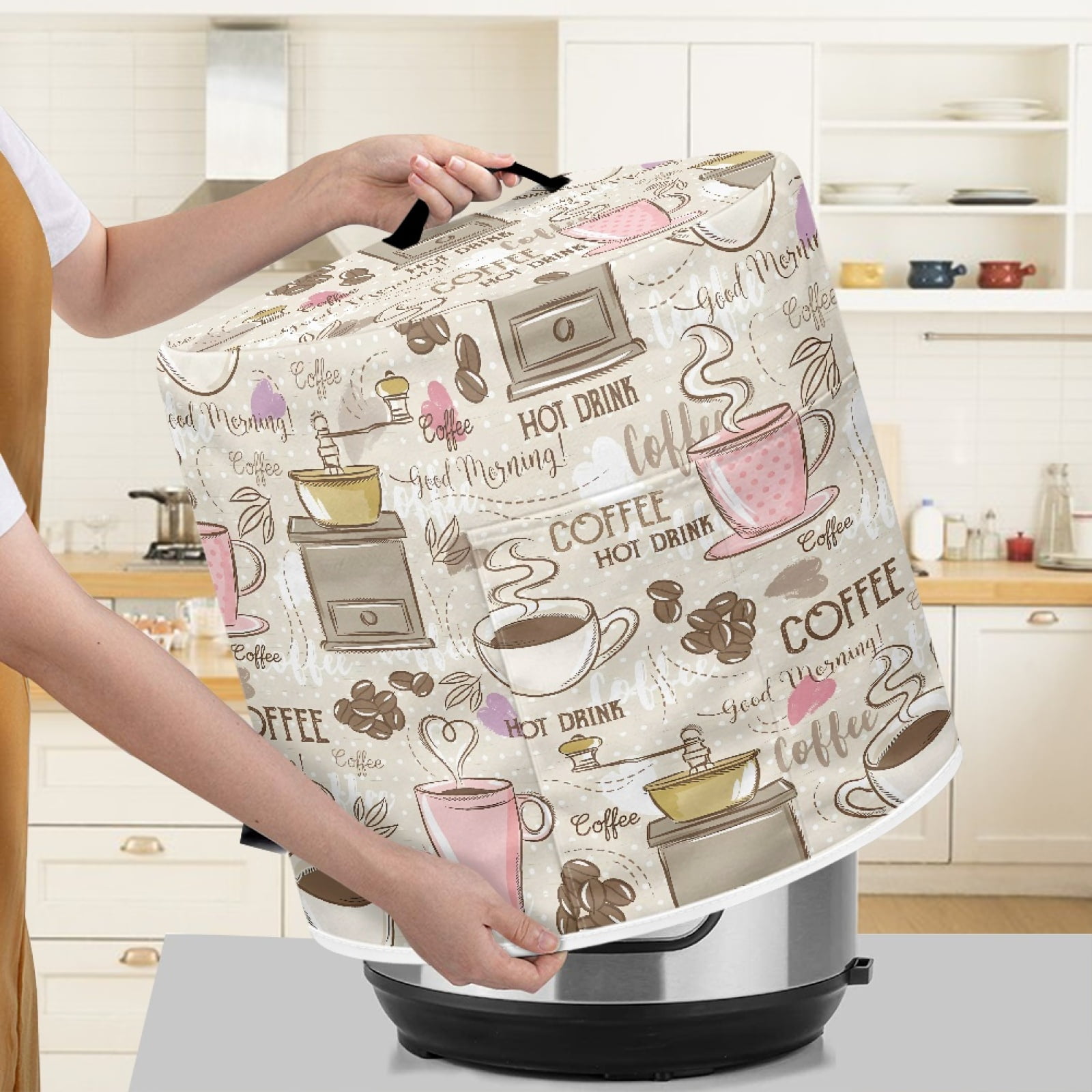 Xoenoiee Coffee Theme Print Kitchen Aid Pressure Cooker Protector, Dust ...
