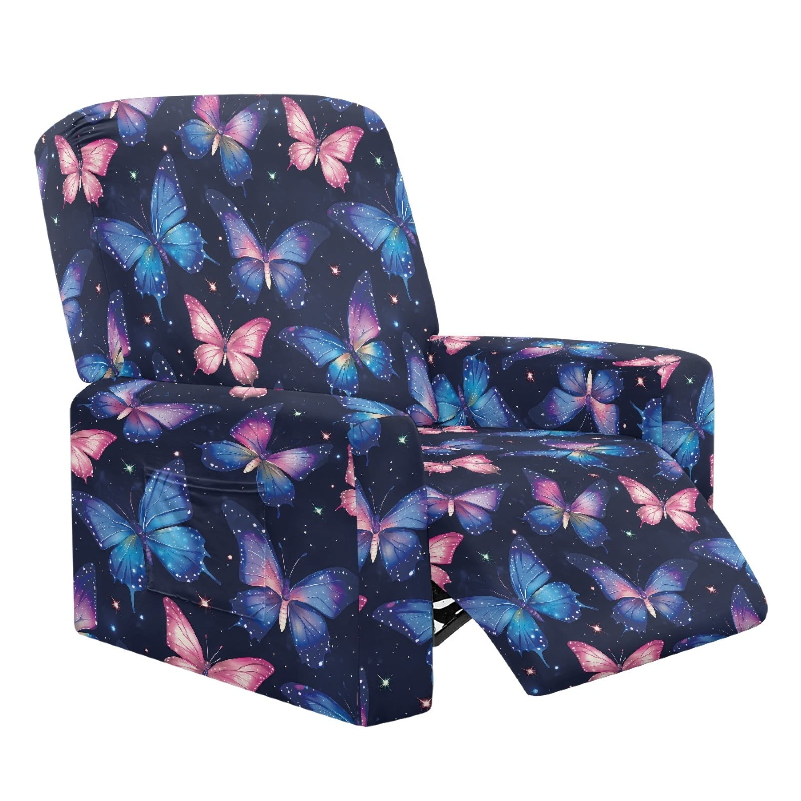 Xoenoiee Colorful Butterfly Star Print Stretch Couch Cover Recliner ...