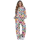 Xoenoiee Colorful Leopard Print Women's 2 Piece Outfits Sweatsuit Set ...