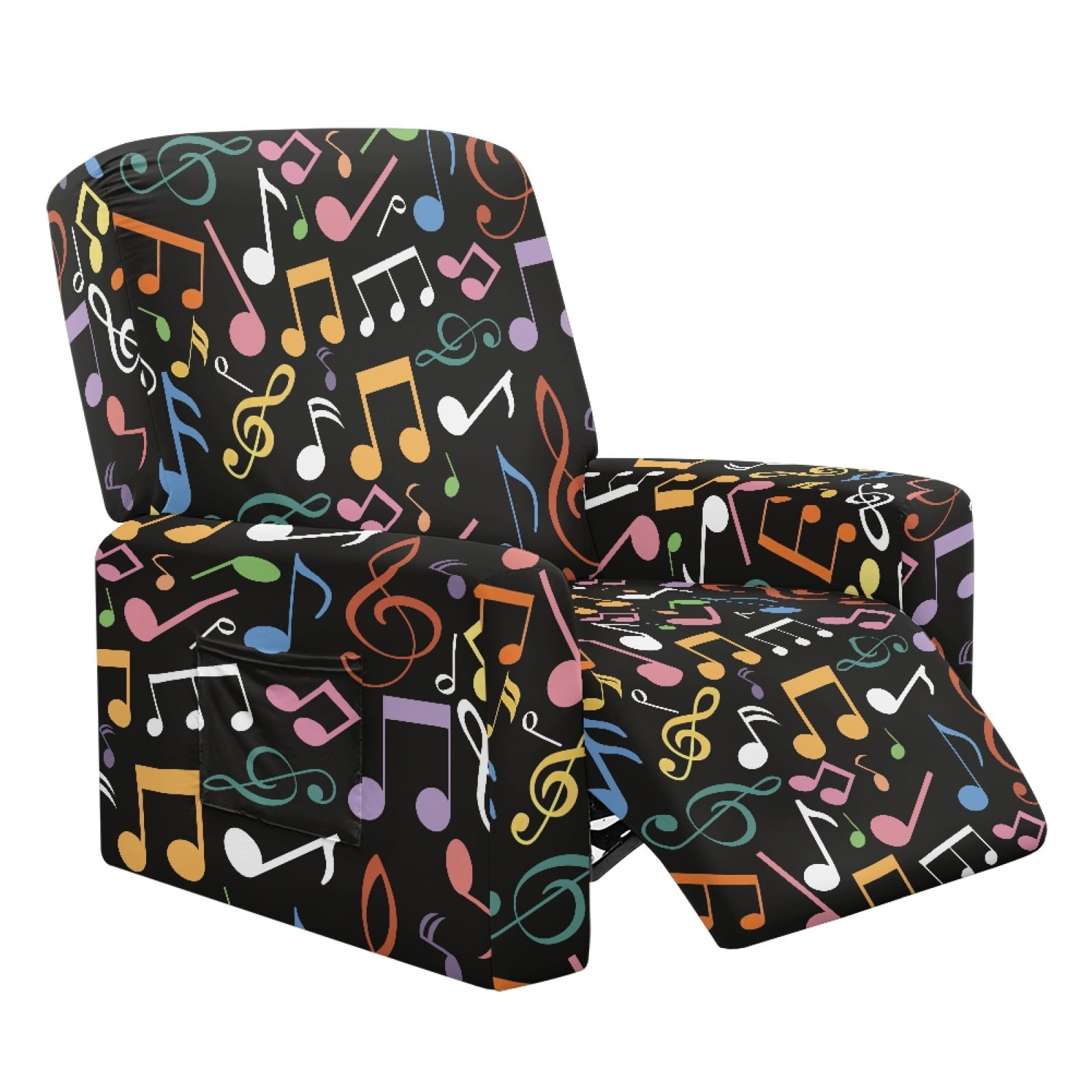 Xoenoiee Colorful Music Note Pattern Recliner Covers Recliner Chair ...