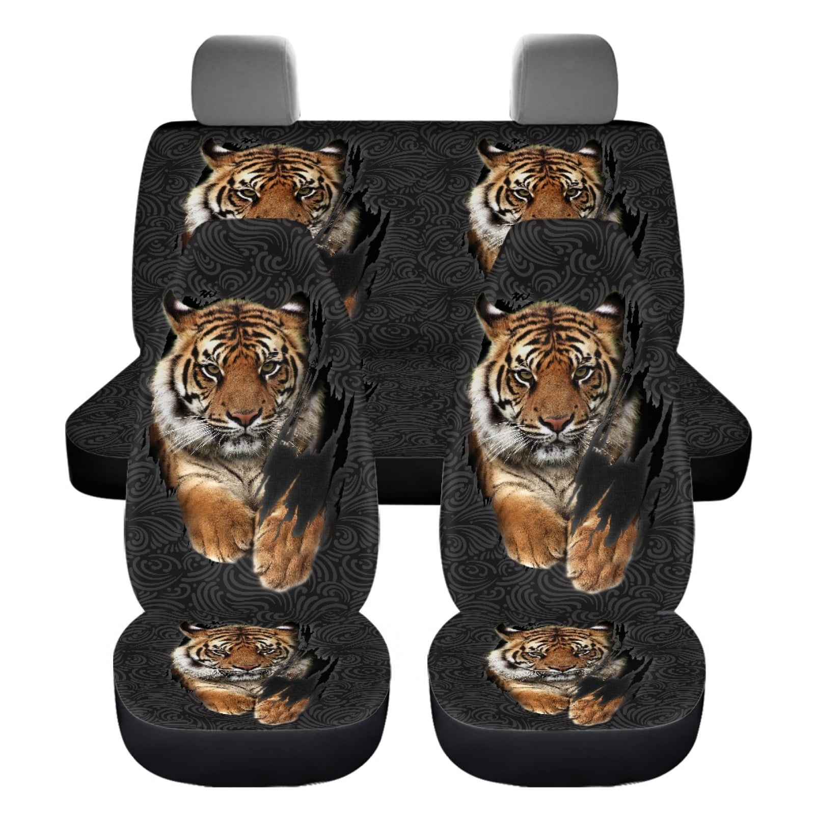 Xoenoiee Cool Tiger Design Car Seat Covers Vehicle Seat Cover for Front ...