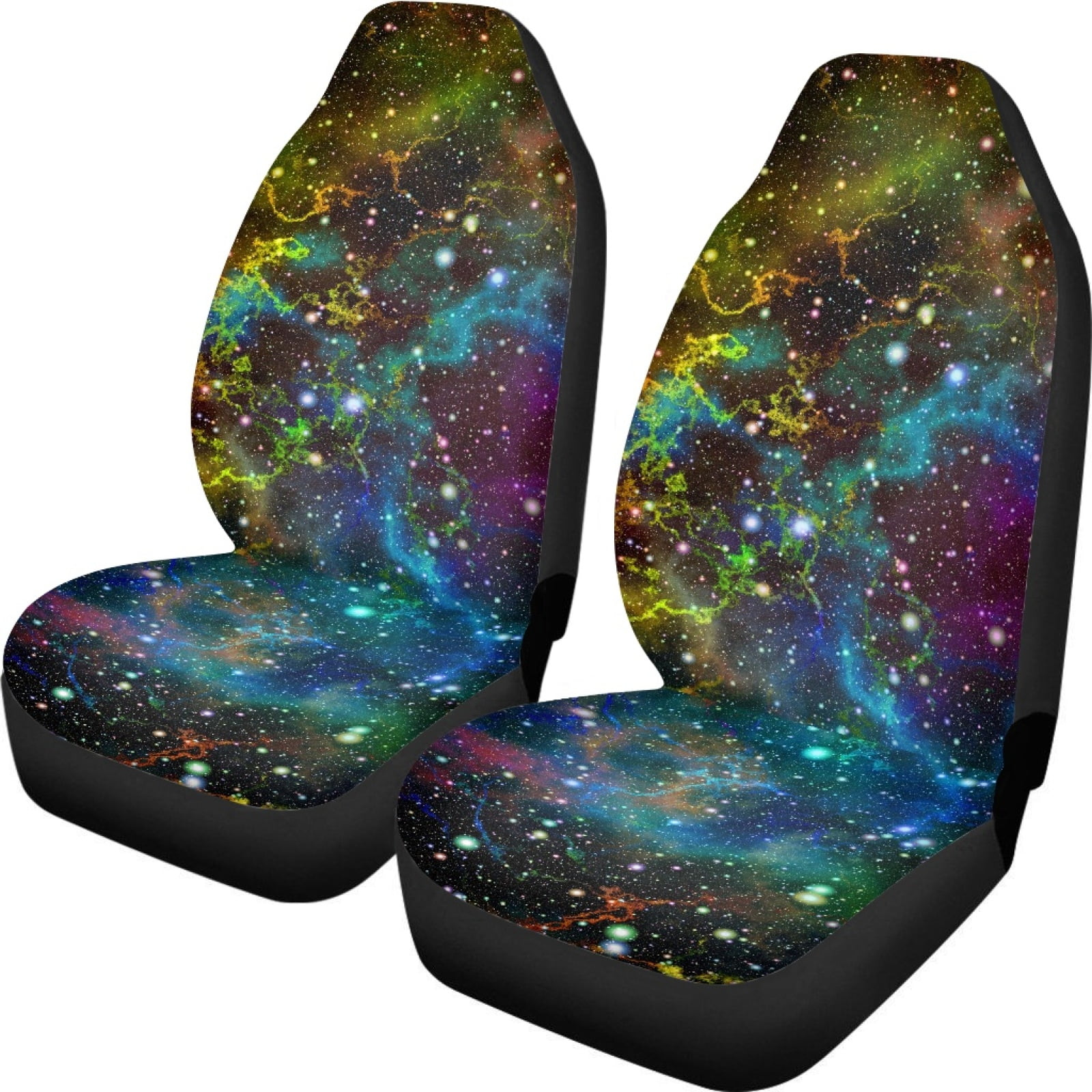 Xoenoiee Cosmic Galaxy Print Car Seat Covers Full Set of 2 Vehicle ...
