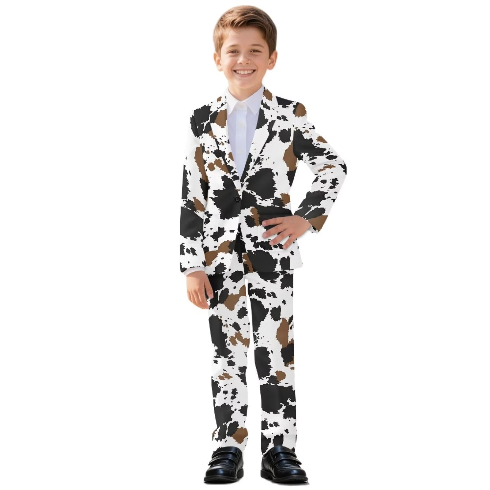 Xoenoiee Cow Paint Splatter Print 2Pcs Suit Set for Boys Kids Suit ...