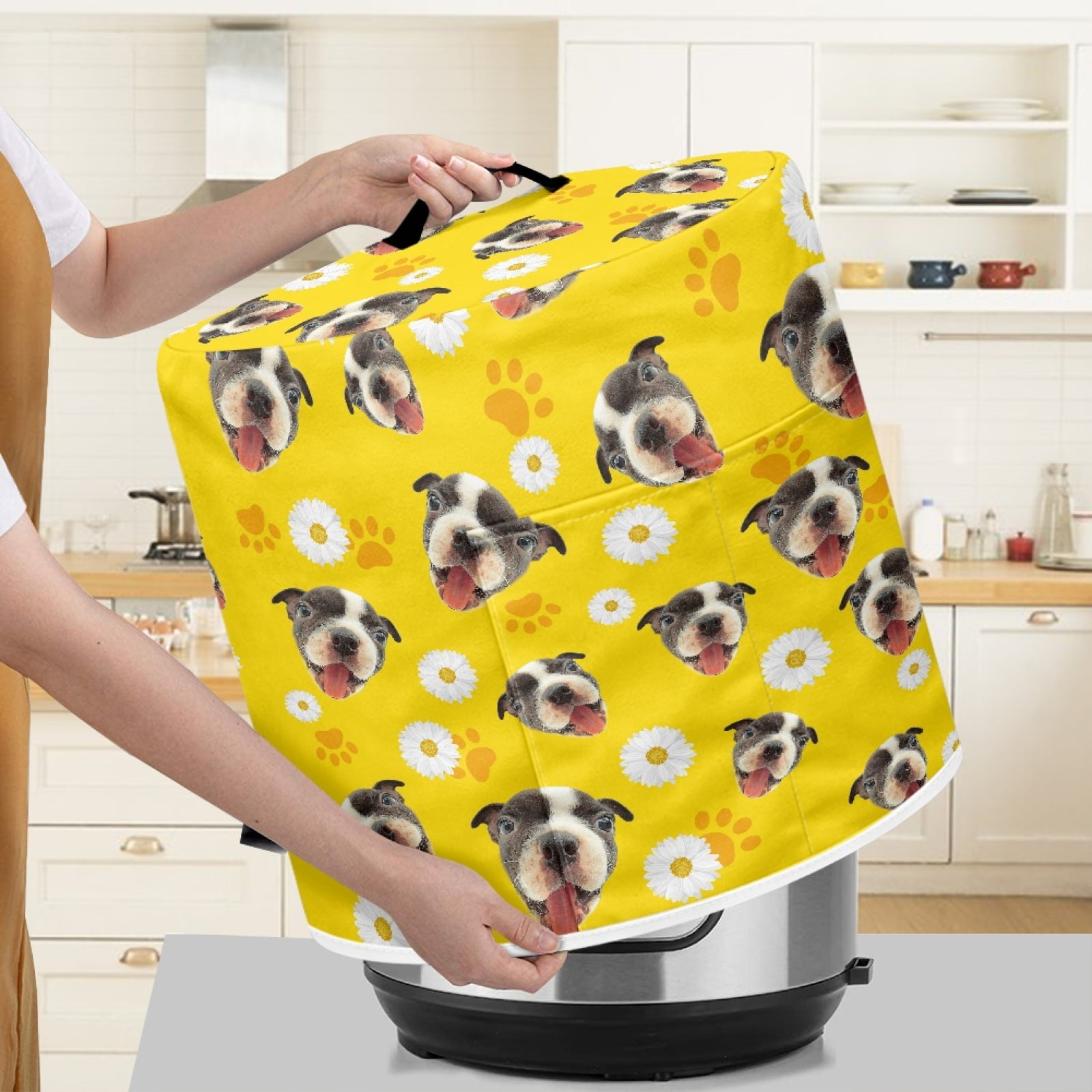 Xoenoiee Daisy Floral Boston Terrier Print Kitchen Appliance Dust Cover ...