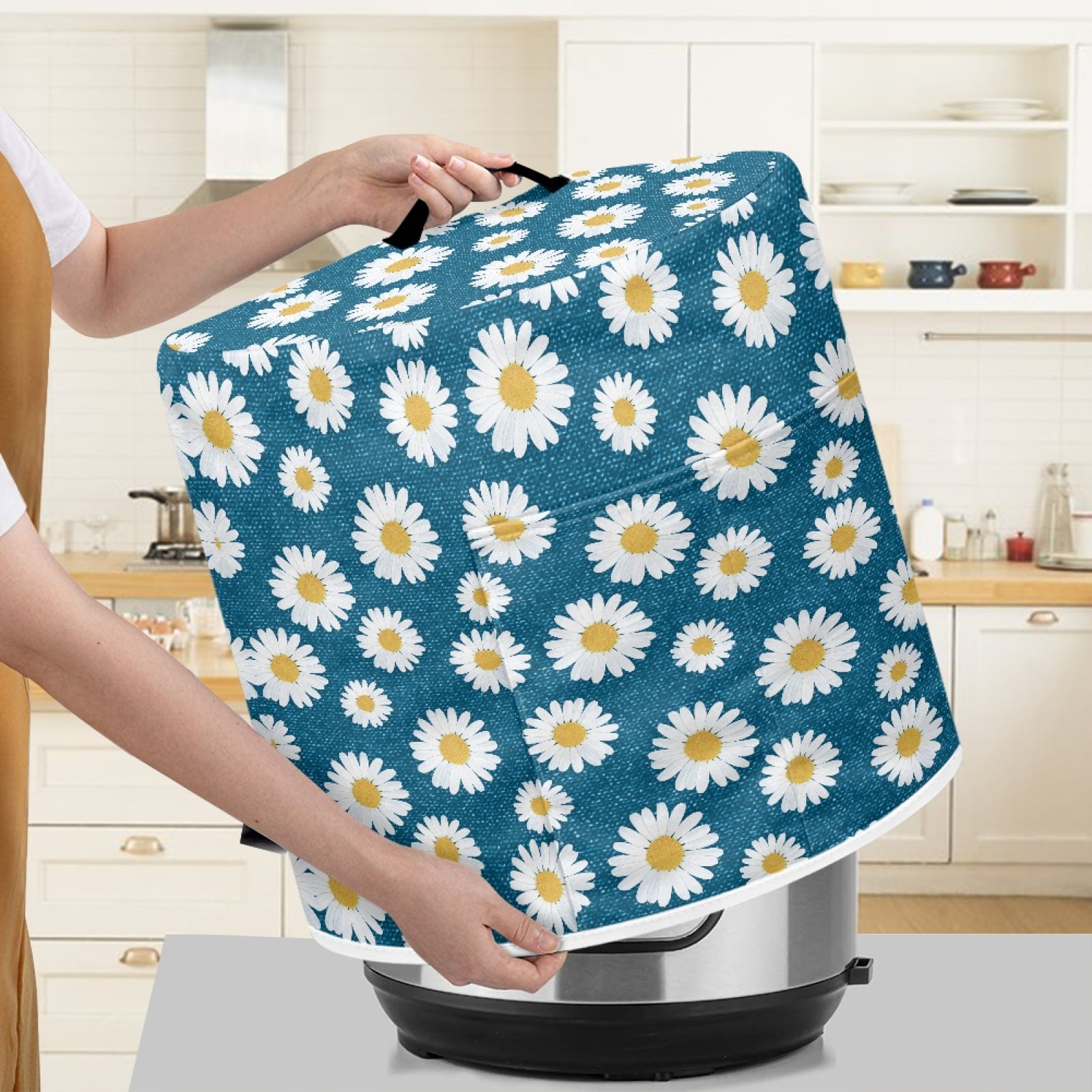 Xoenoiee Daisy Floral Pattern Pressure Cooker Cover for 6 qt Instant ...