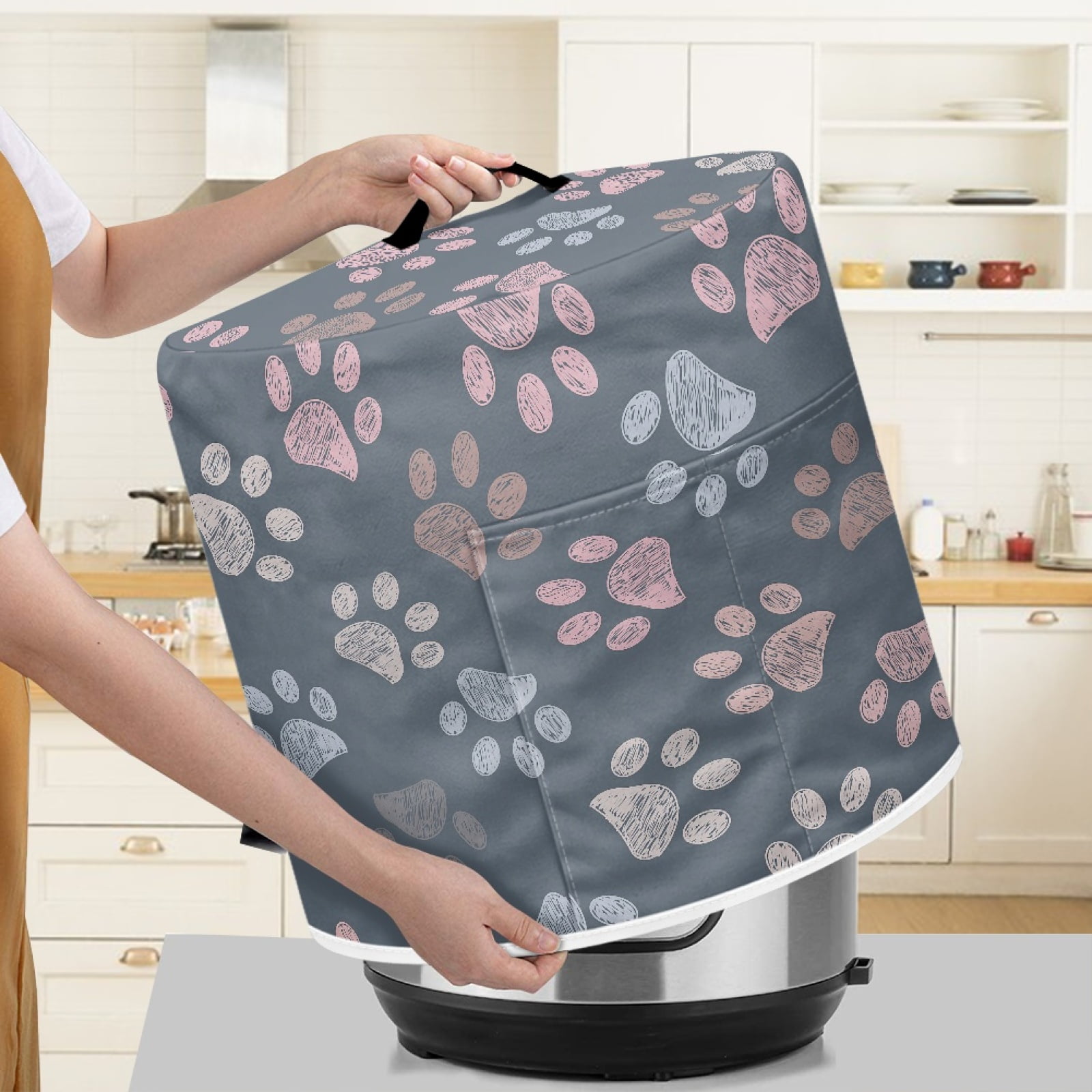 Xoenoiee Dog Paw Print Kitchen Appliance Cover for 3 qt Pressure Cooker ...