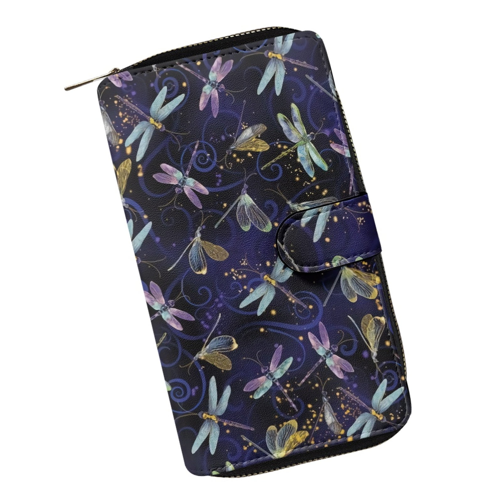 Xoenoiee Dragonflies Galaxy Pattern Slim Thin Wallet PU Leather Credit ...