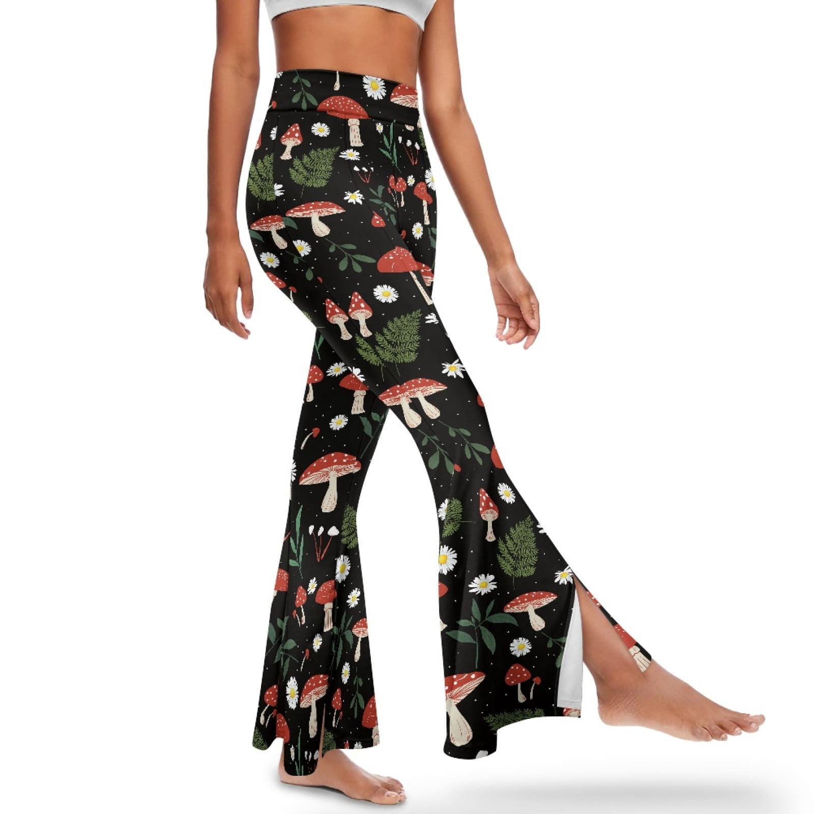 Xoenoiee Flared Leggings for Women Stretch Yoga Pants Split Front ...