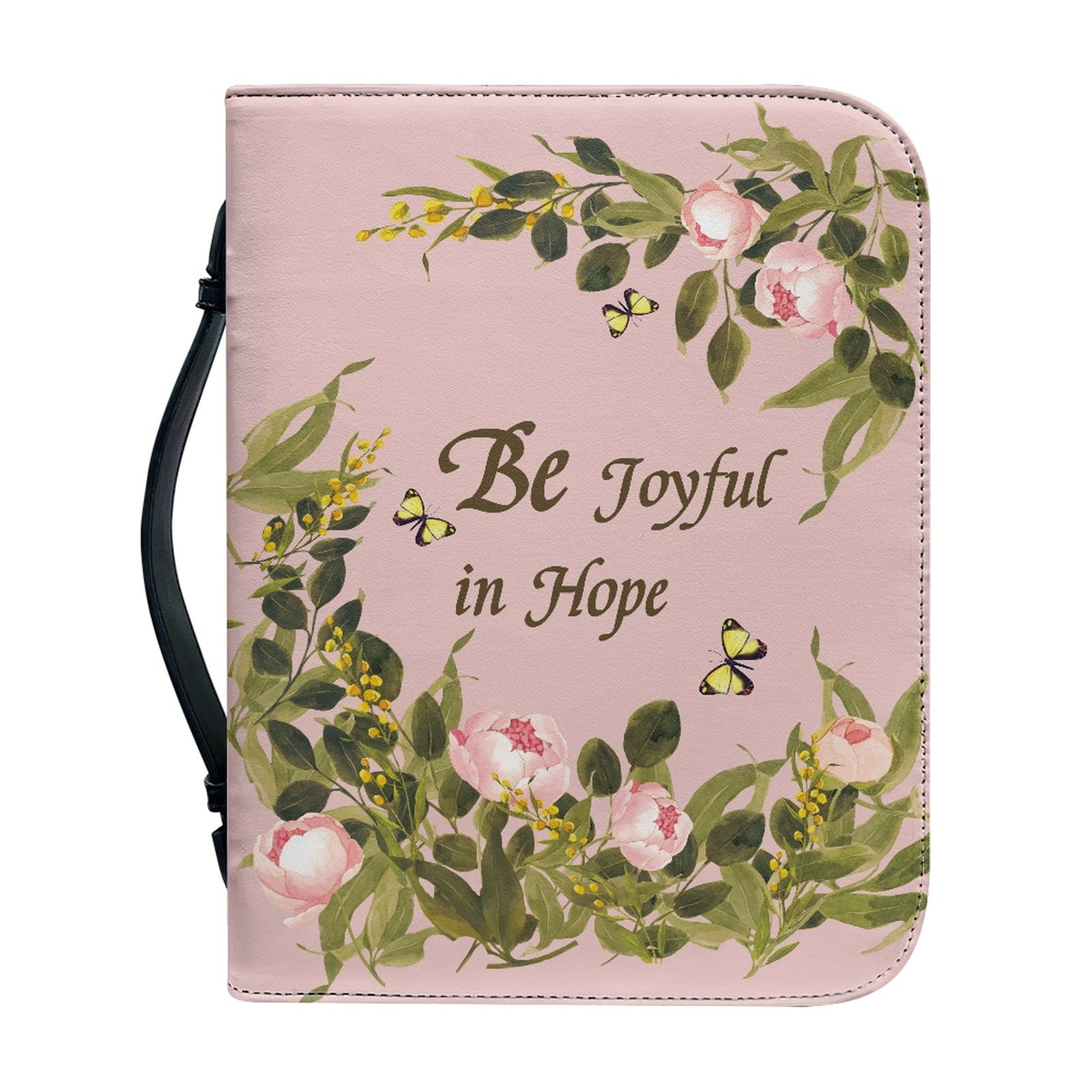 Xoenoiee Floral Be Joyful in Hope Print Bible Case Bible Cover Leather ...
