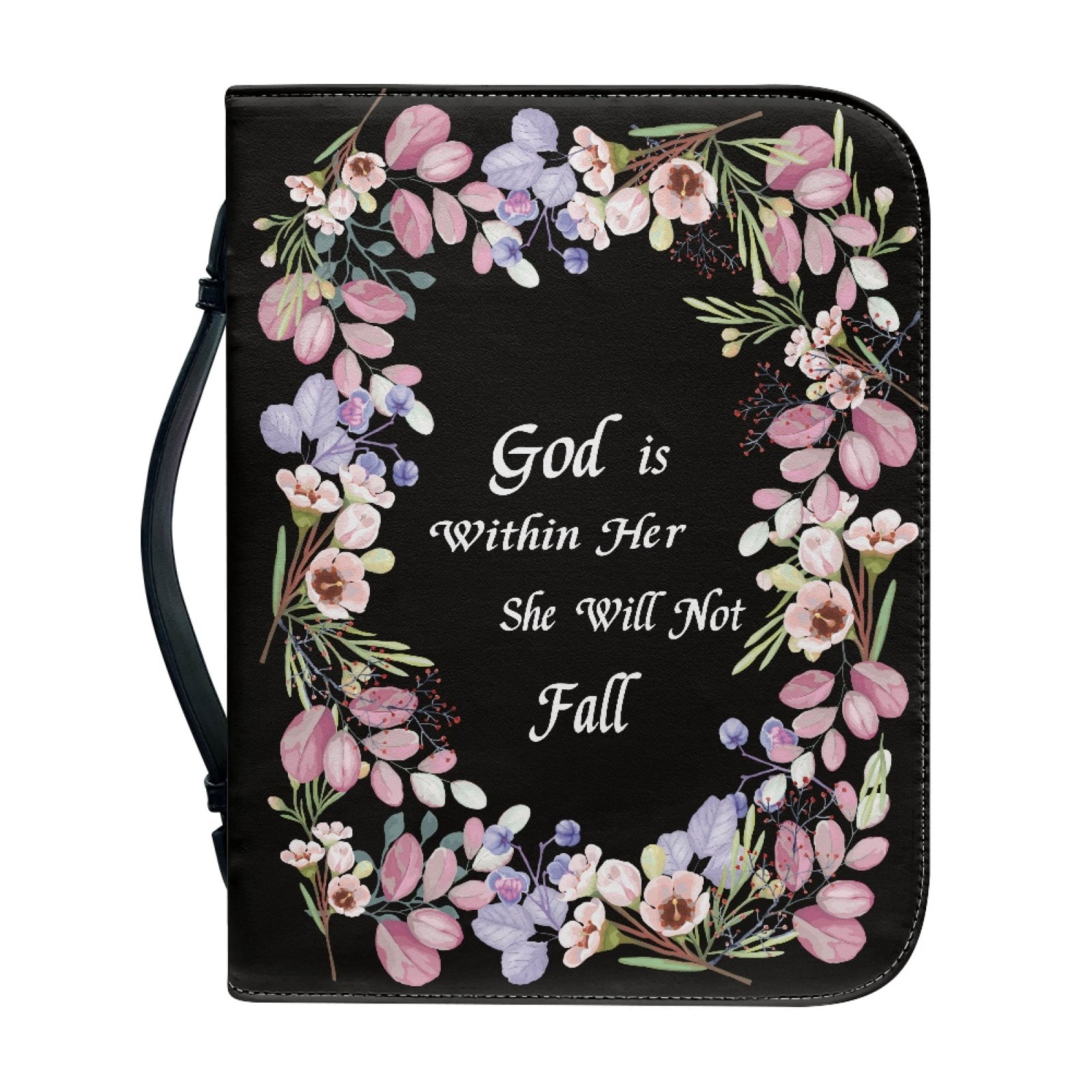 Xoenoiee Floral Wreath Print Bible Case Bible Cover, God is Within Her ...