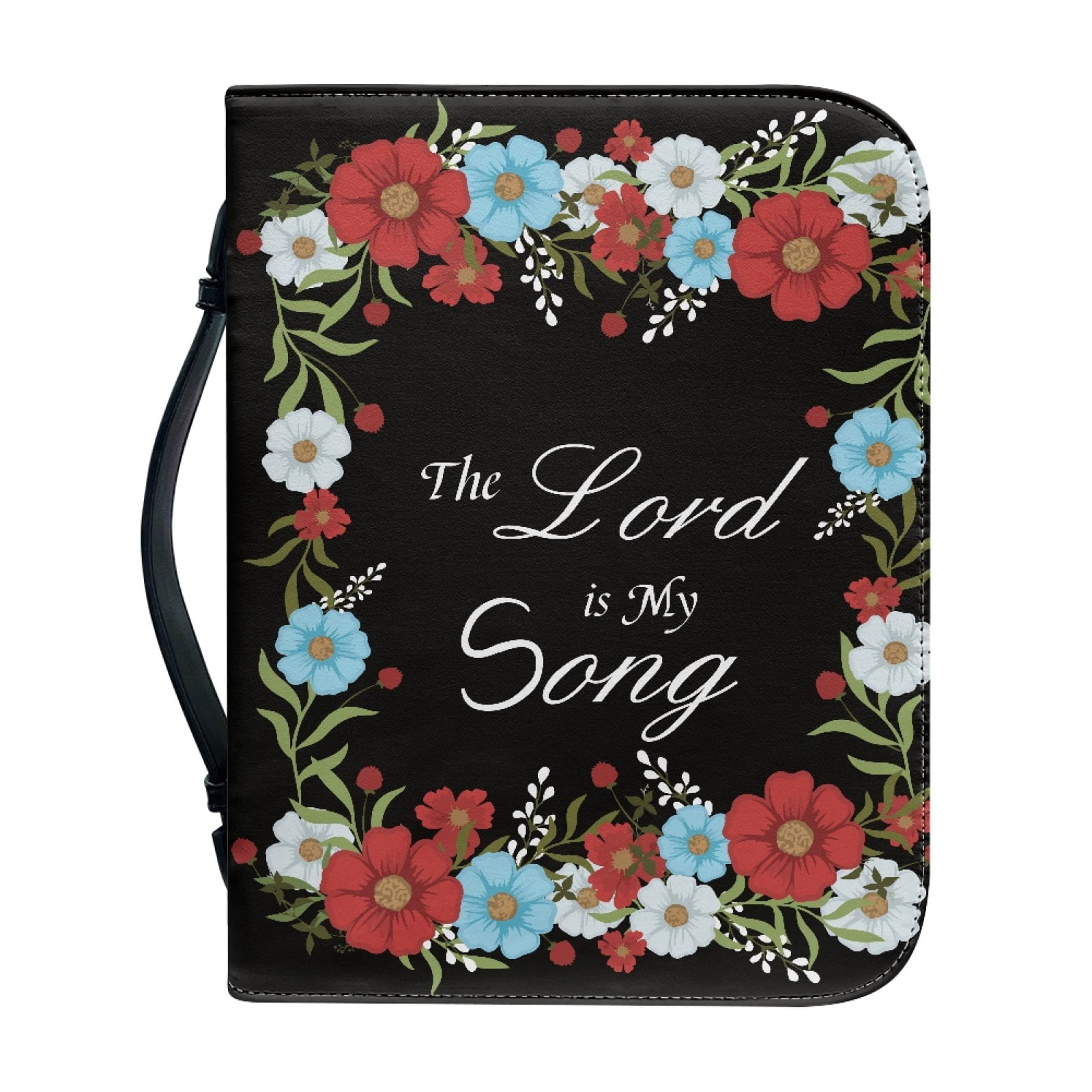 Xoenoiee Floral Wreath Print Bible Case, the Lord is My Song, Bible ...
