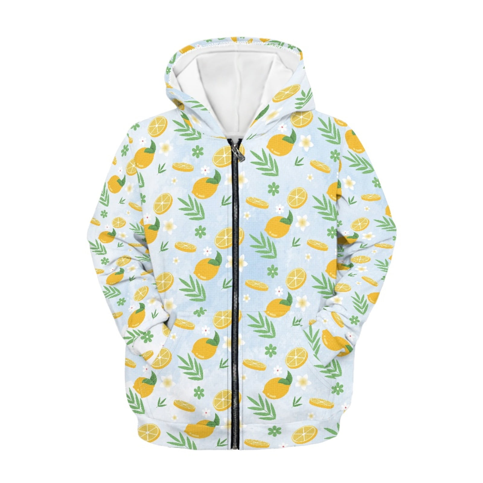 Xoenoiee Flower Lemon Print Kids Zip Up Hoodie for Girls Boys 14-16 Years Fall Outfits Hooded ...
