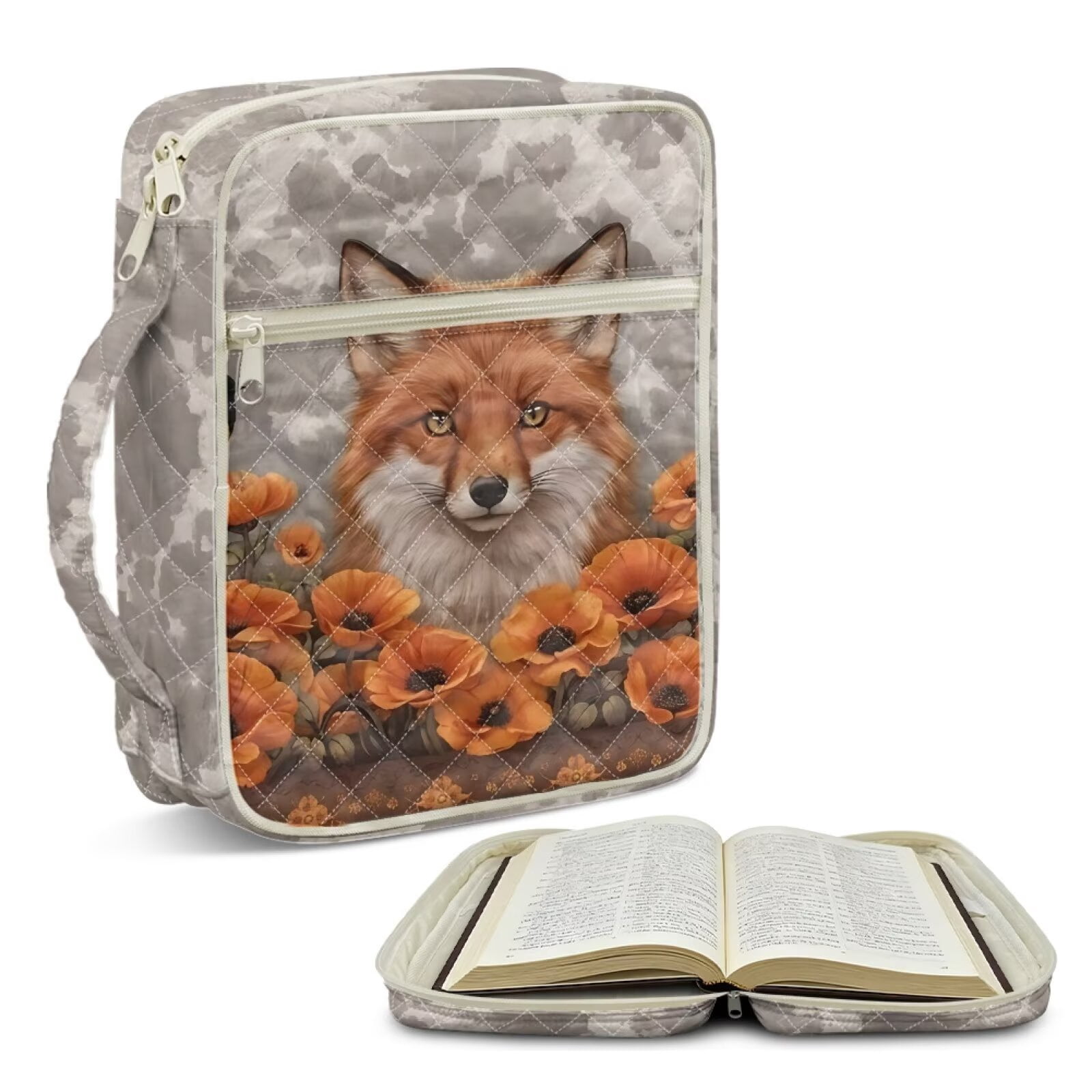Xoenoiee Fox Flower Camo Pattern Bible Cover Bible Book Cover Bible ...