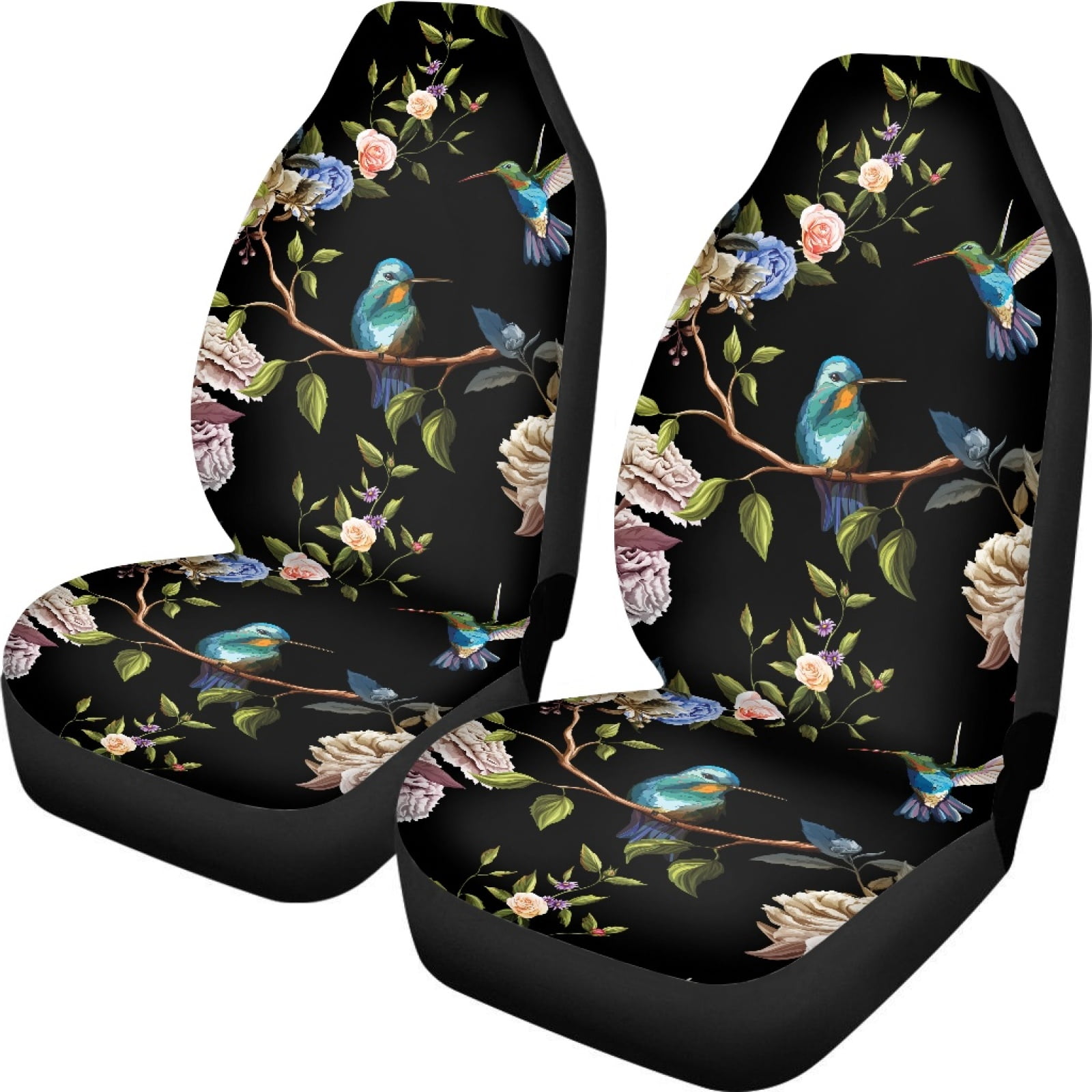 Xoenoiee Front Car Seat Cover Flower Hummingbird Print, High Back ...