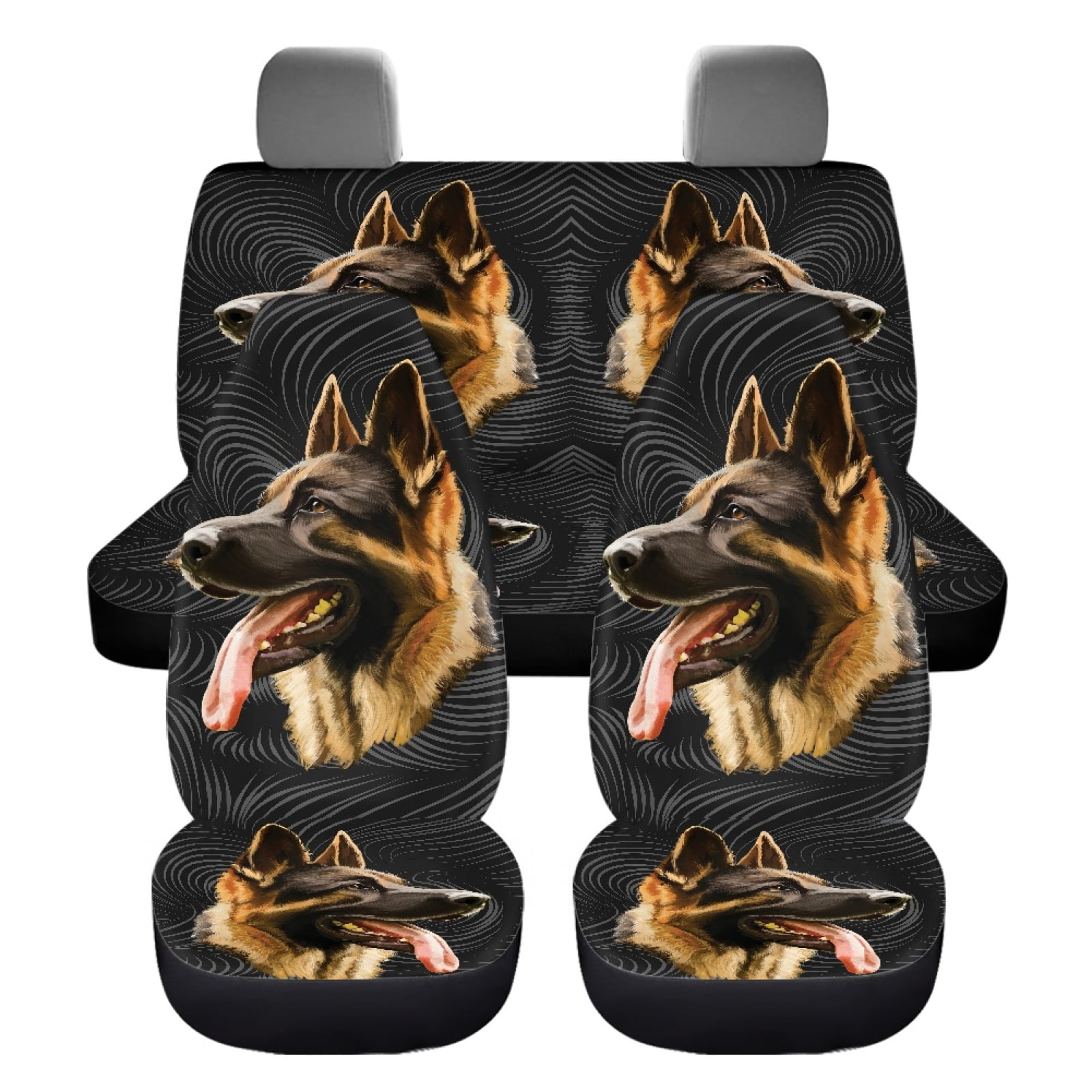 Xoenoiee German Shepherd Dog Print Car Seat Covers 4 Pieces Car ...