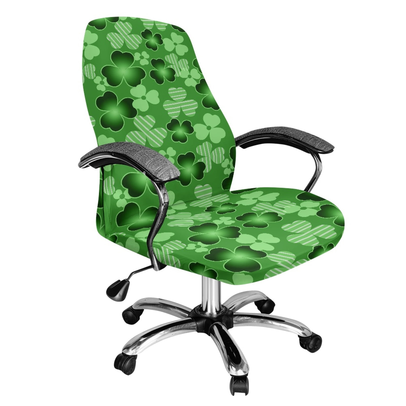Xoenoiee Green Shamrock Print Office Chair Covers Stretch Washable St ...