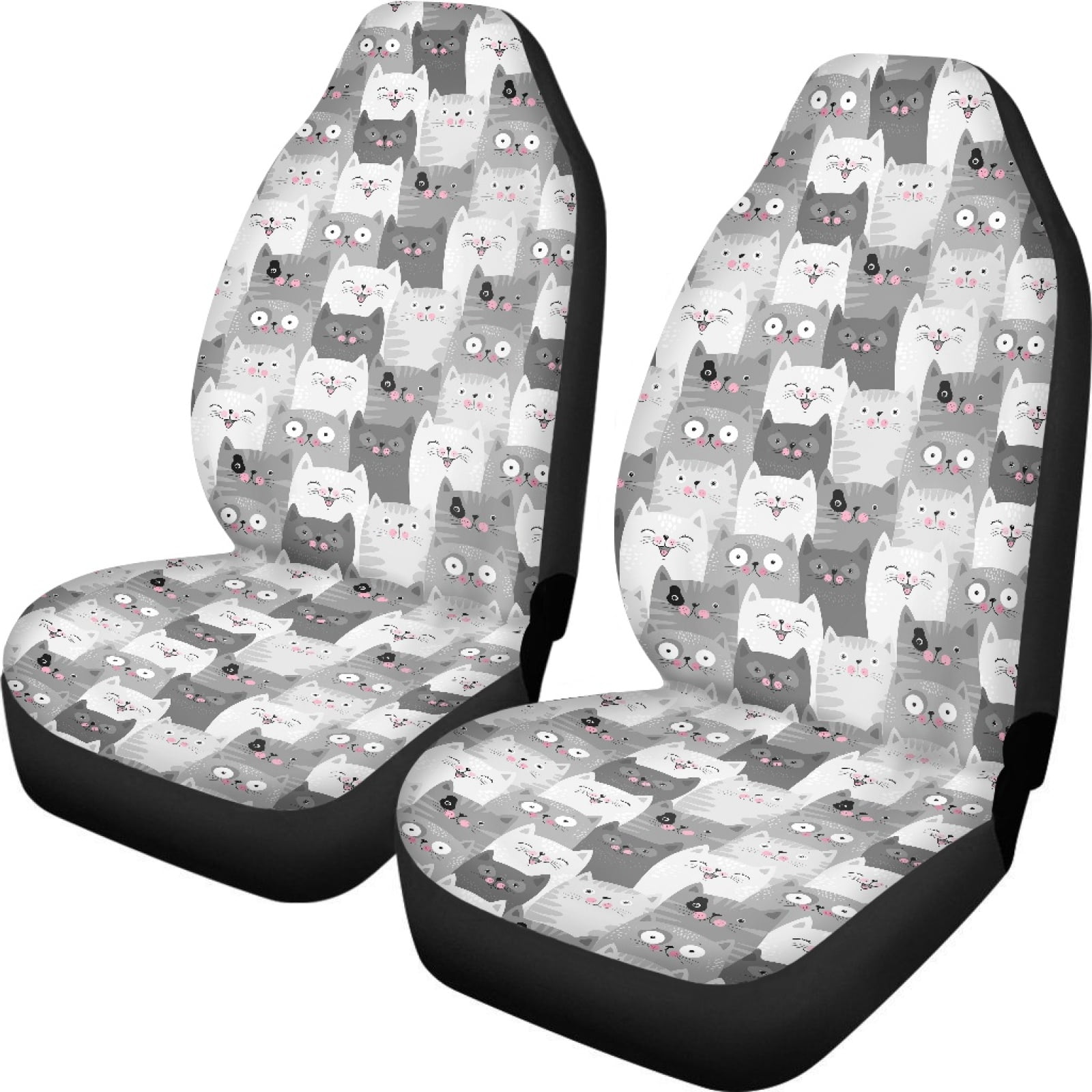 Xoenoiee Happy Cat Pattern Car Seat Covers for Front Seats Front Seat ...