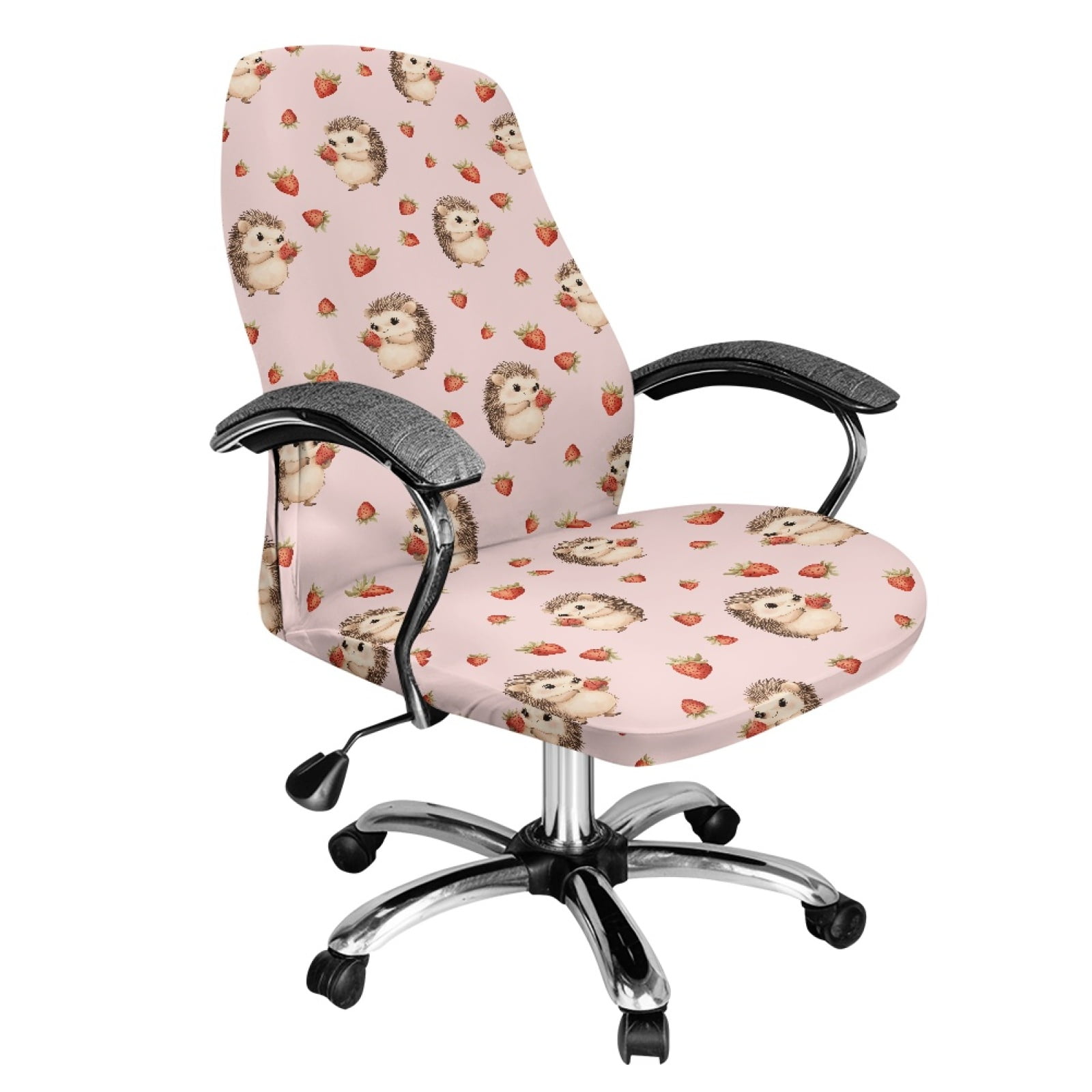 Xoenoiee Hedgehog Strawberry Pattern Office Chair Cover Stretch ...